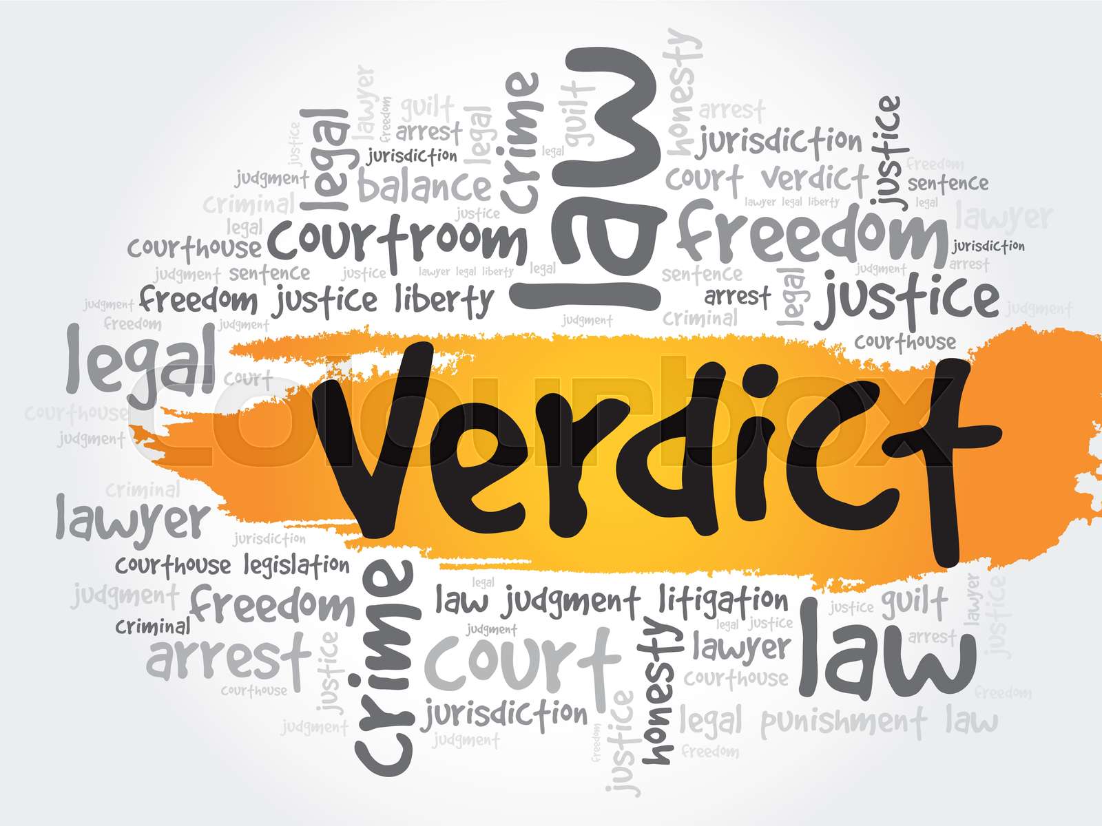 Verdict word cloud collage | Stock vector | Colourbox
