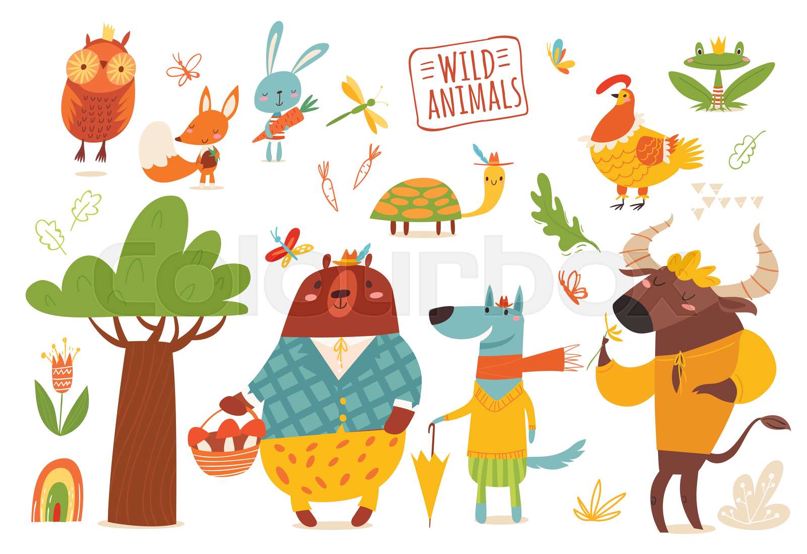 lindo, conjunto, yac | Vector de archivo | Colourbox