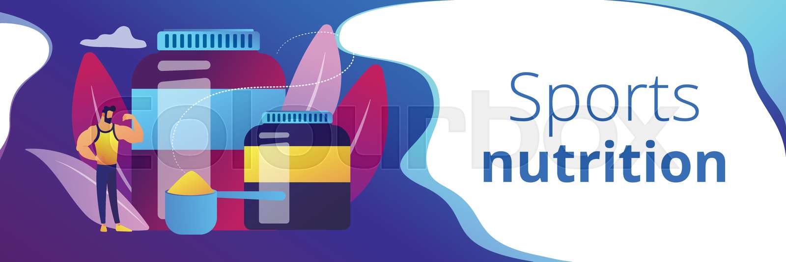 Sports nutrition concept banner header. | Stock vector | Colourbox