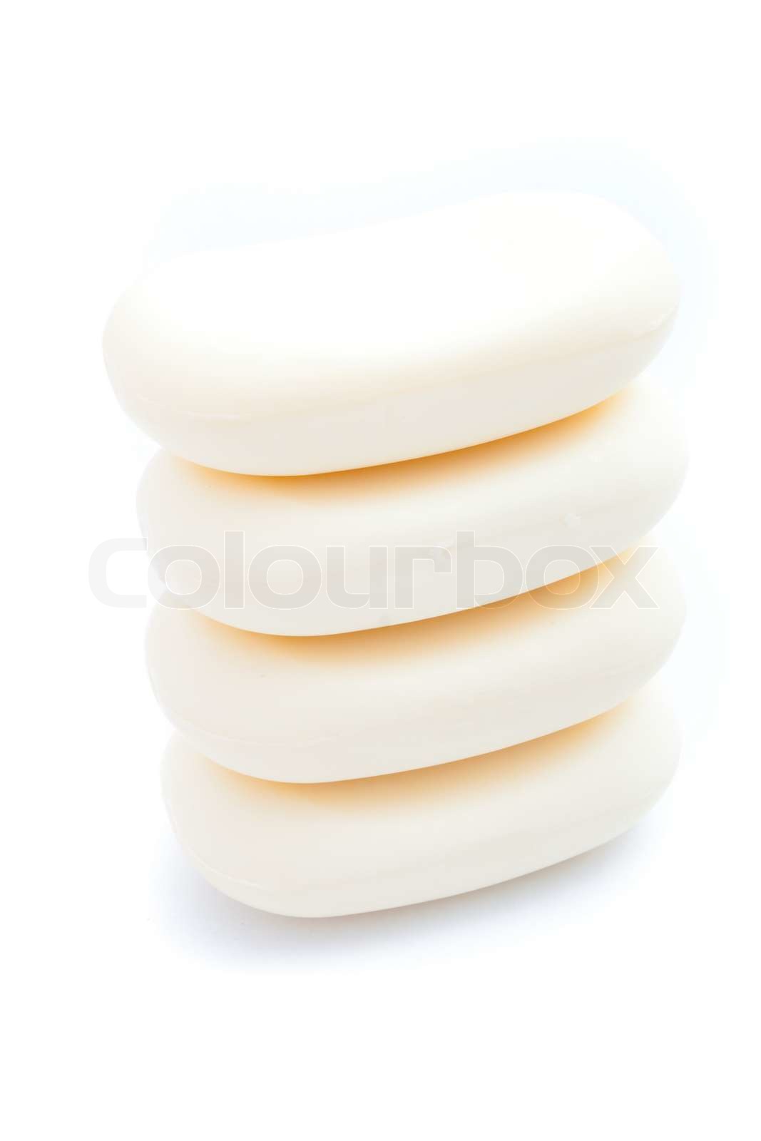 Stack of white soap bricks | Stock image | Colourbox
