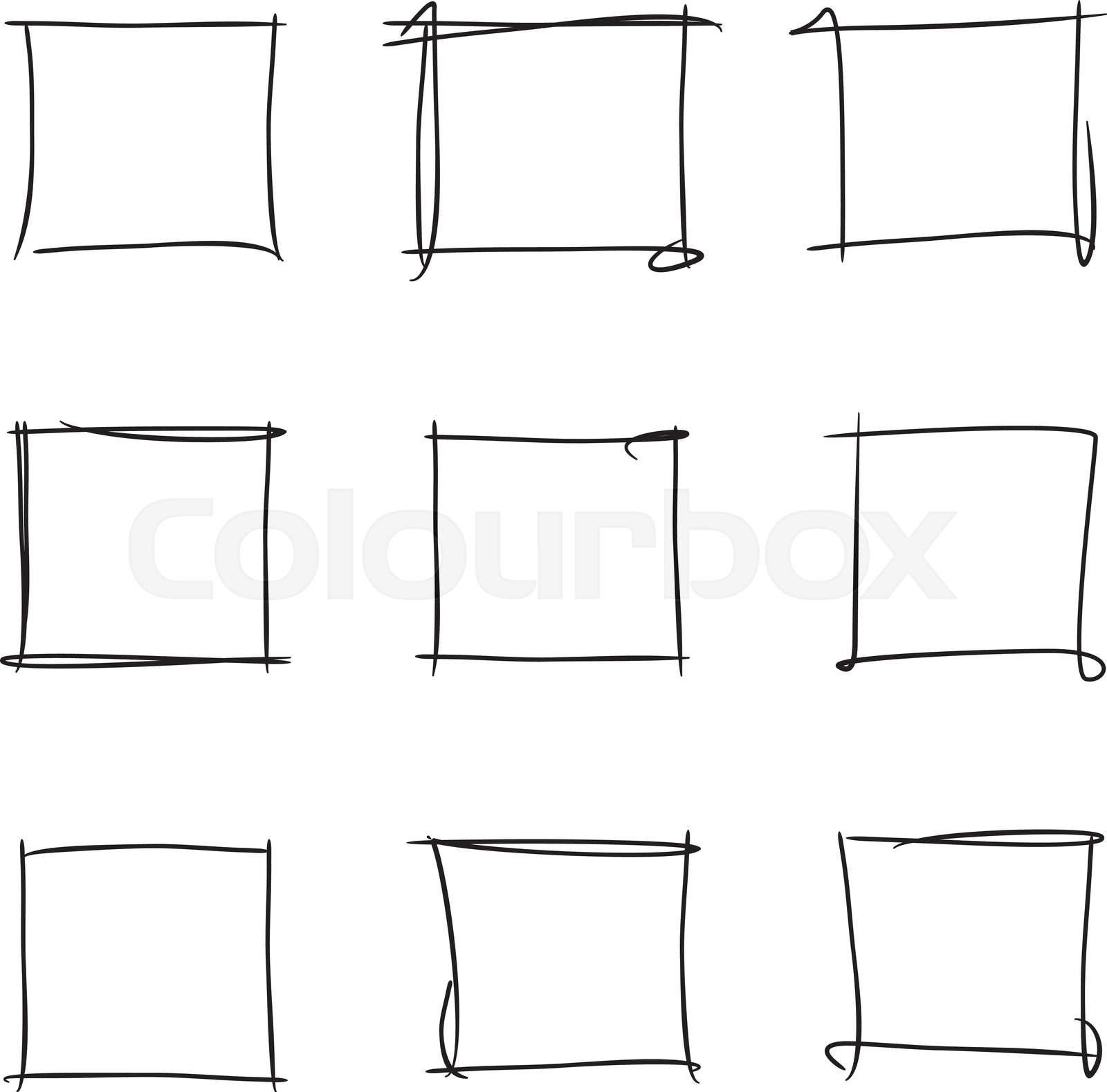 hand drawn, sketch border, rectangle frames | Stock vector | Colourbox