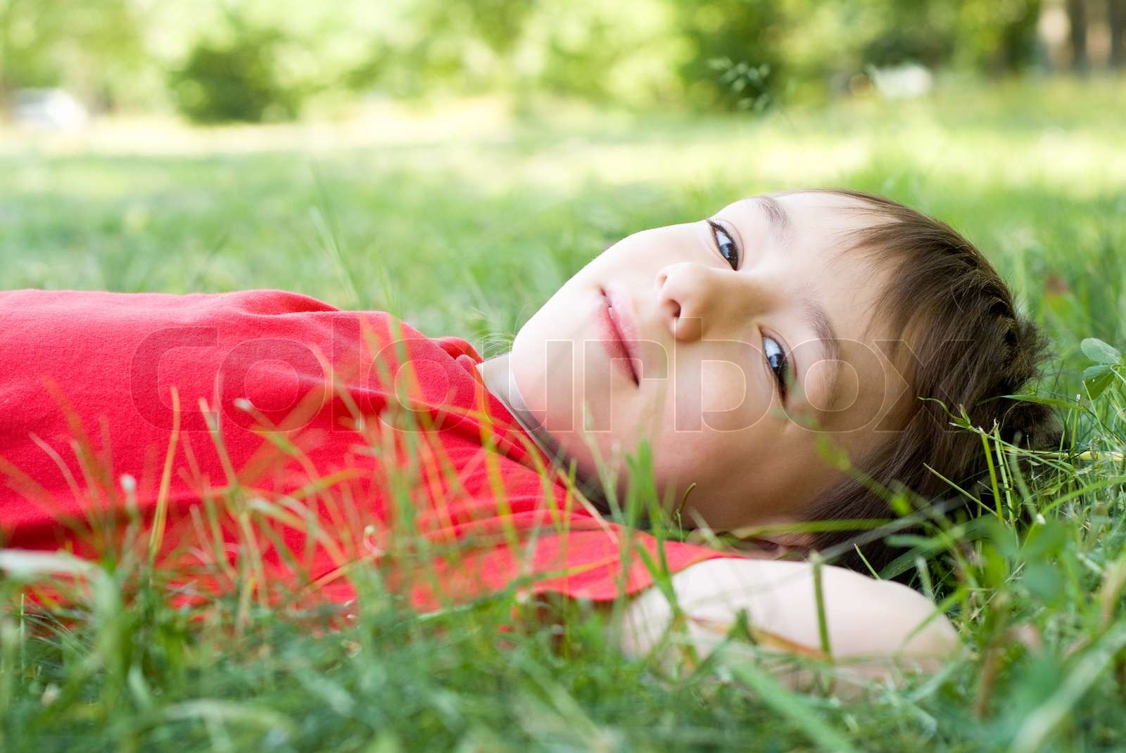 boy on grass | Stock image | Colourbox