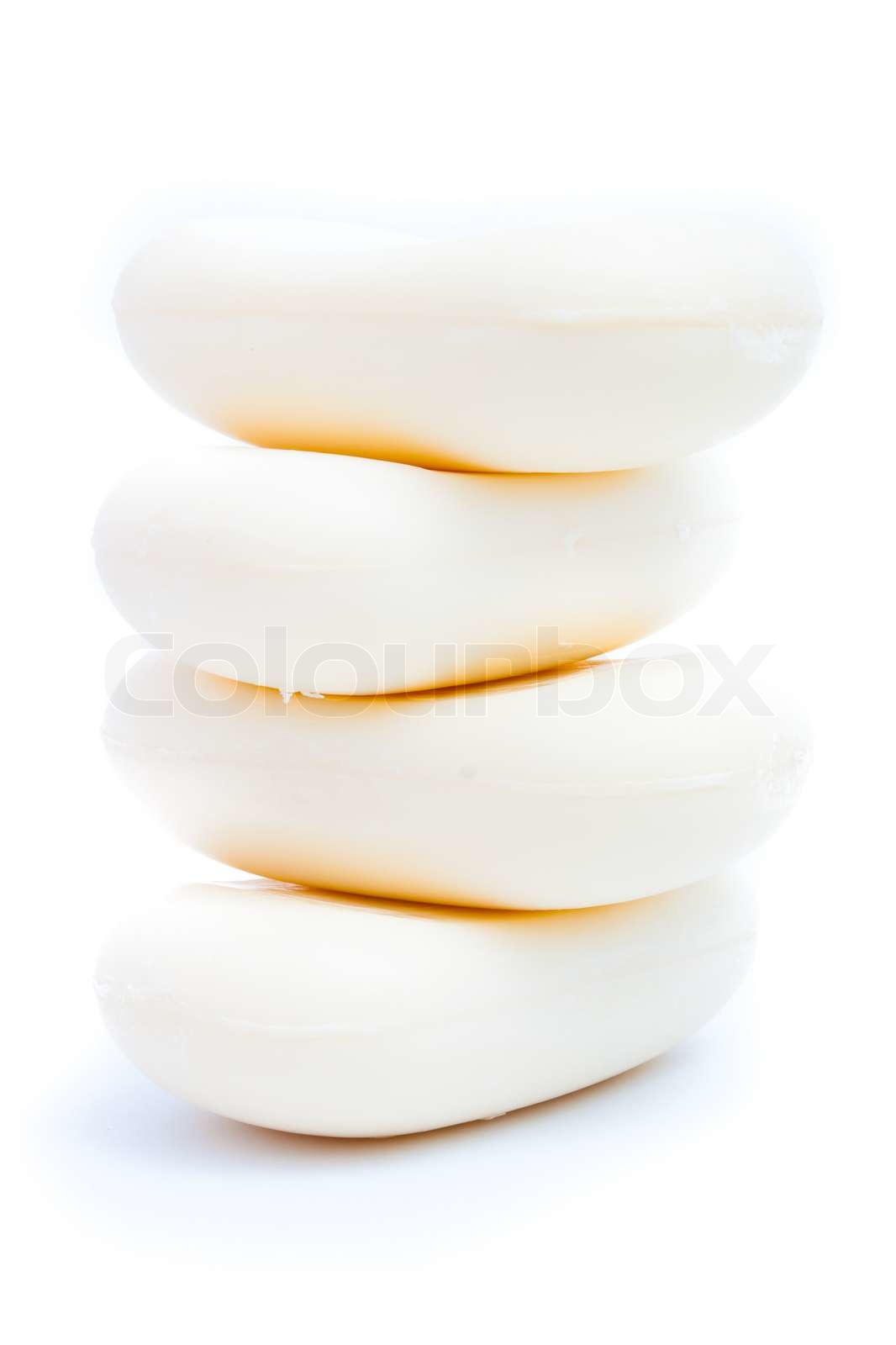 Stack of white soap bricks | Stock image | Colourbox