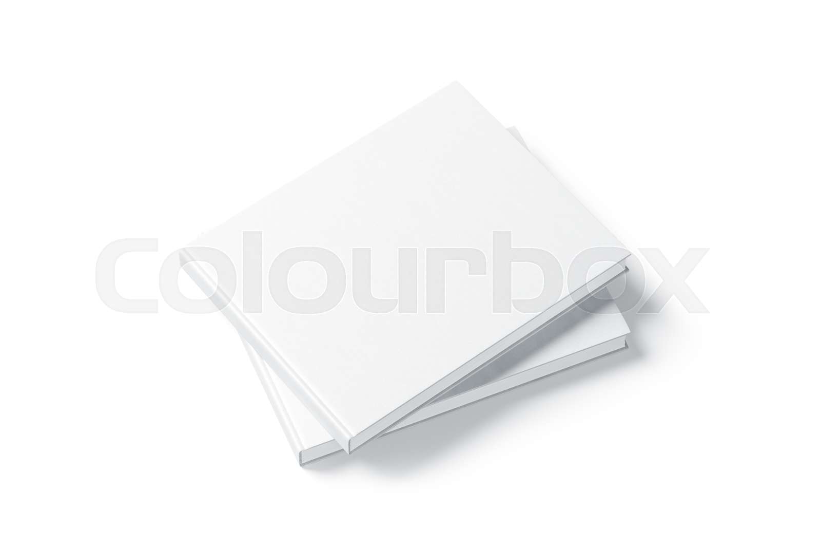 Blank white two rectangular book mockup, top view from the side | Stock ...