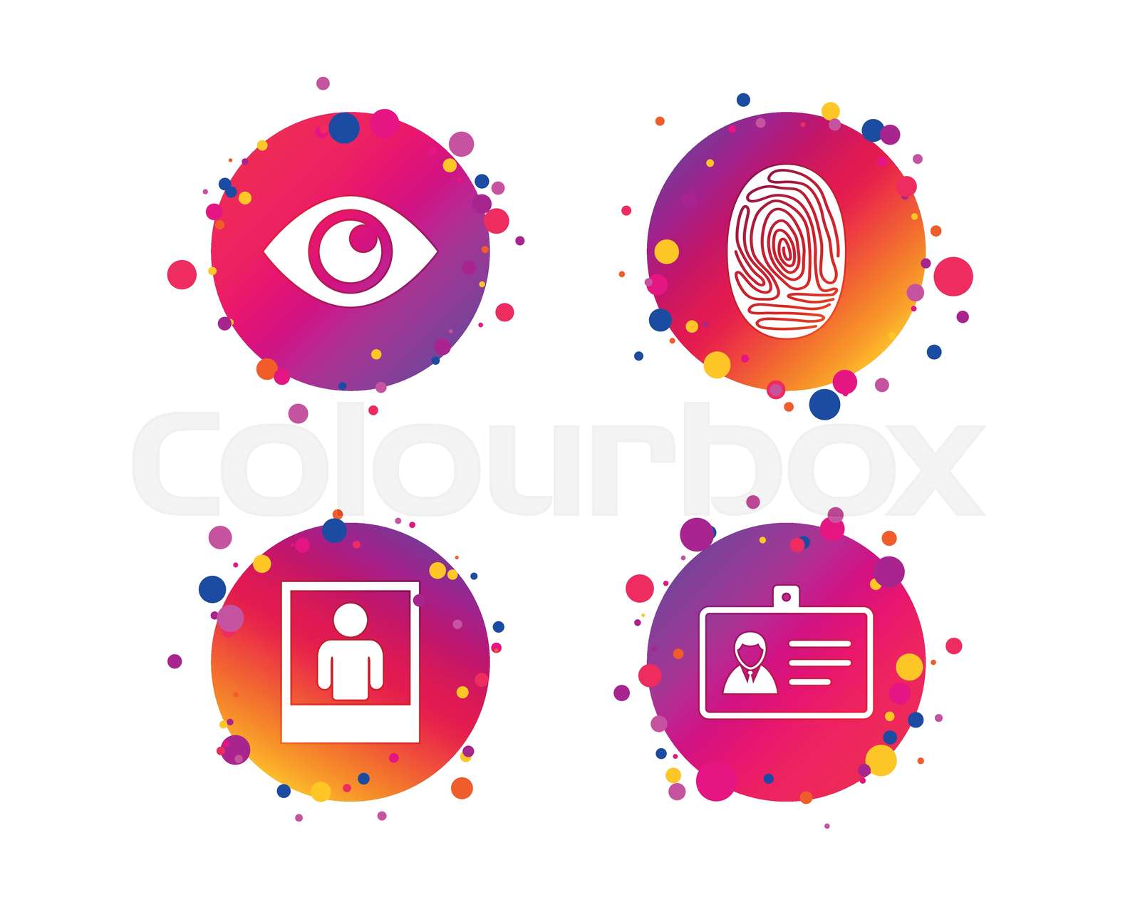 Identity ID card badge icons. Eye symbol. Vector | Stock vector | Colourbox