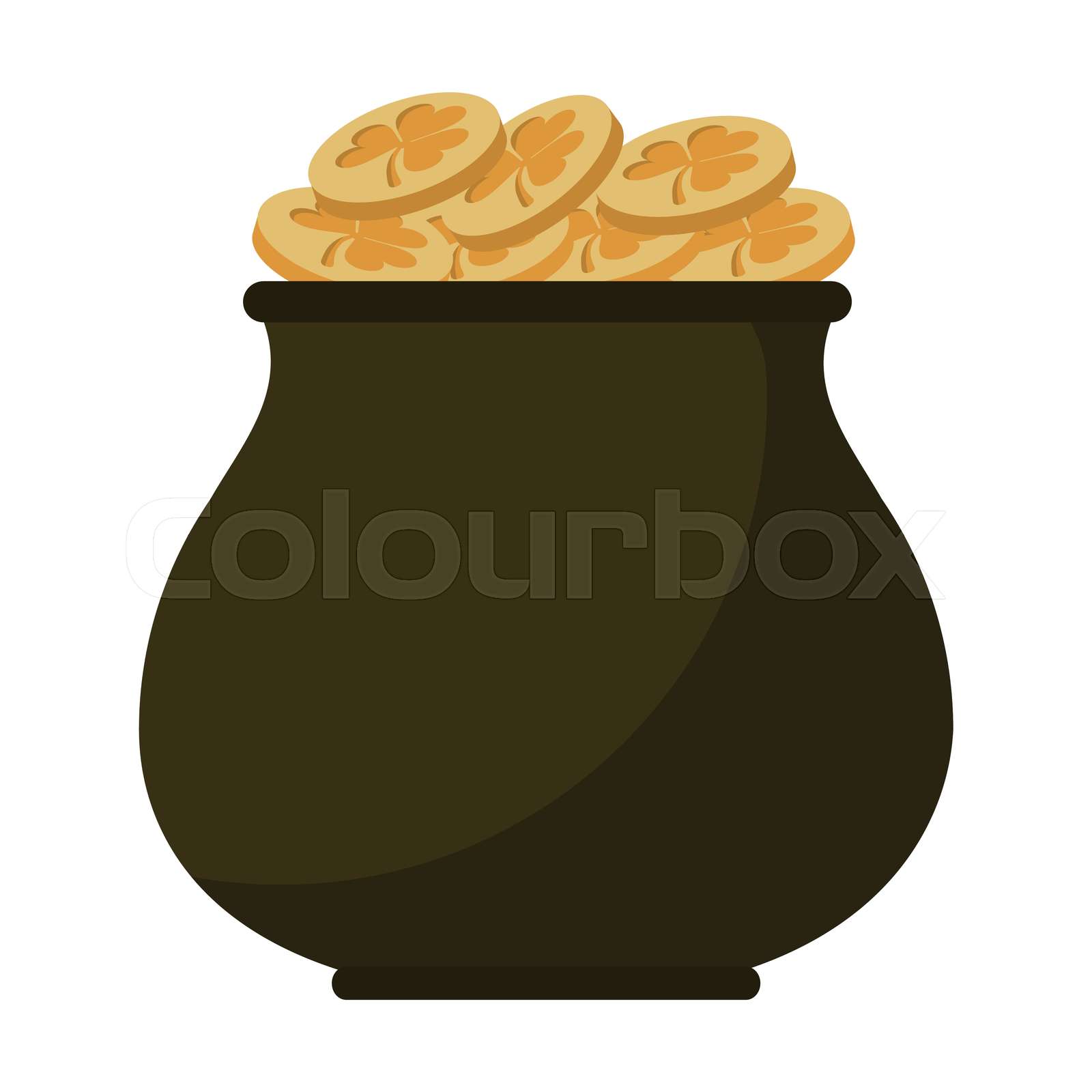coins pot cartoon isolated | Stock vector | Colourbox