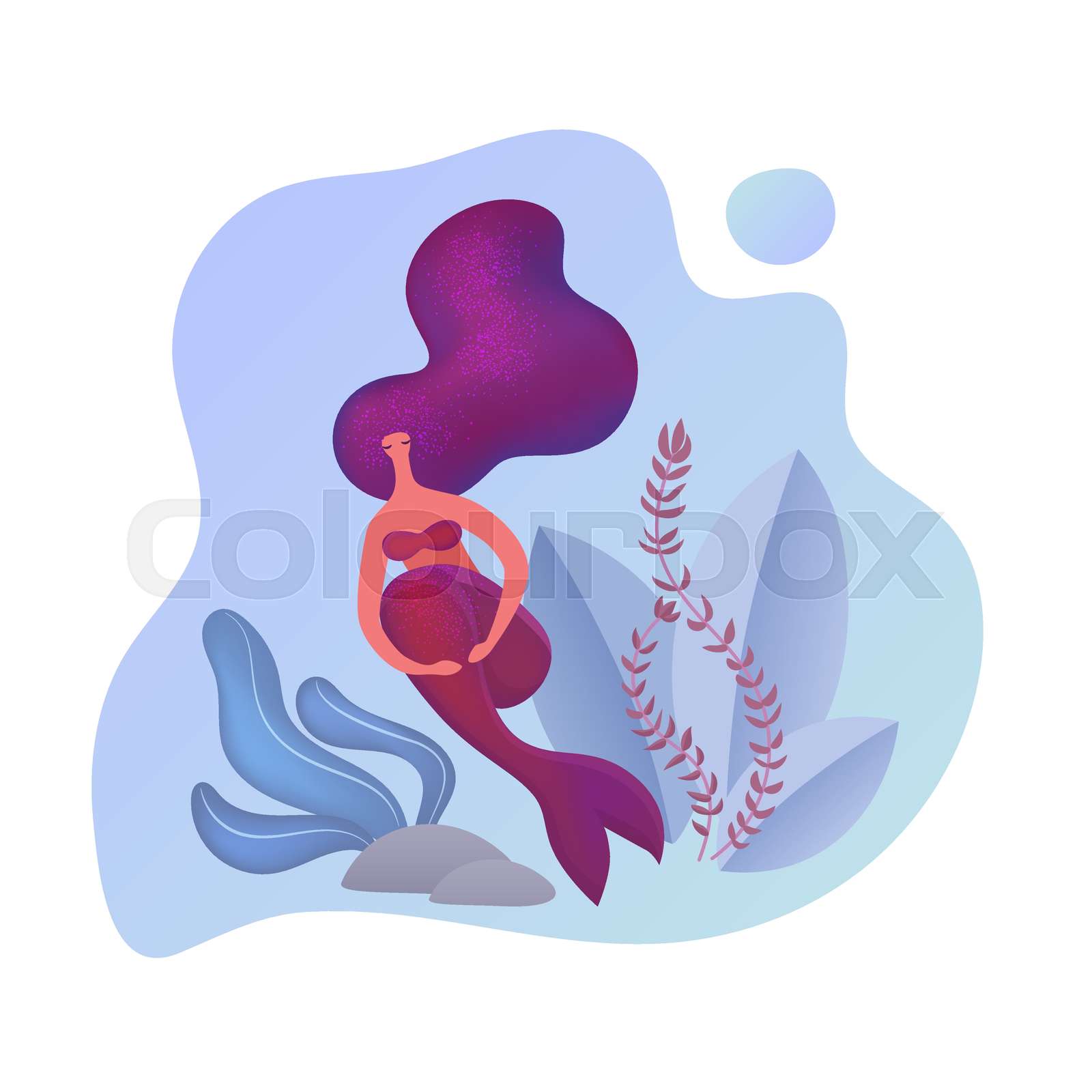 Beautiful young abstract mermaid. Siren vector illustration. | Stock ...