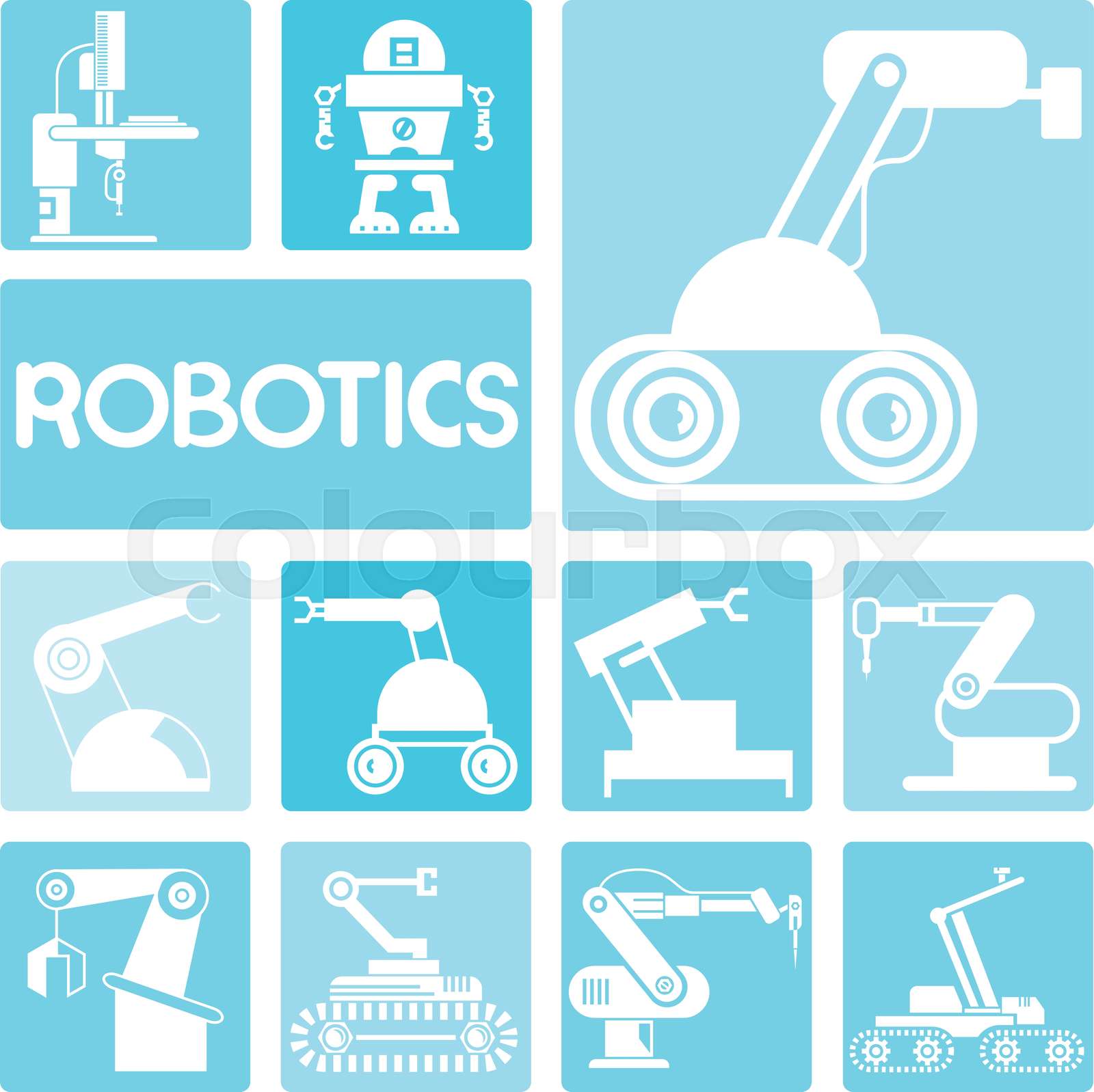 artificial intelligence, robotics and automation concept | Stock vector ...