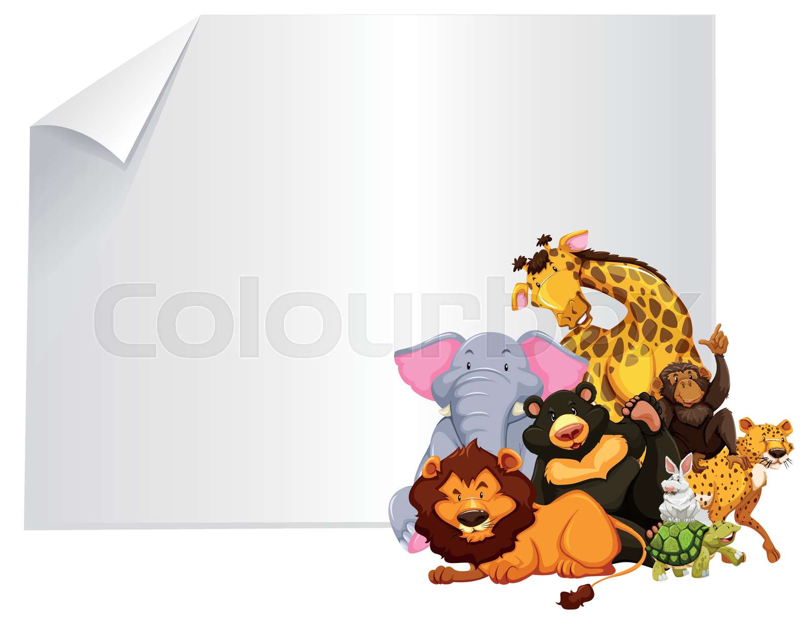 Wild animal on blank template | Stock vector | Colourbox