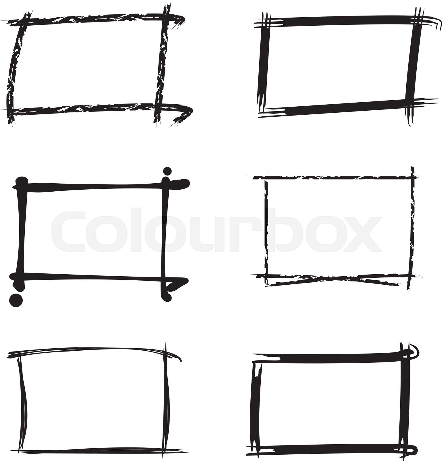 hand drawn rectangle frame set | Stock vector | Colourbox