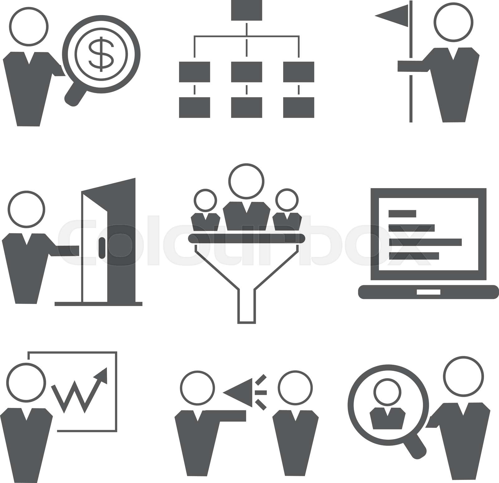 business management and organization icons | Stock vector | Colourbox