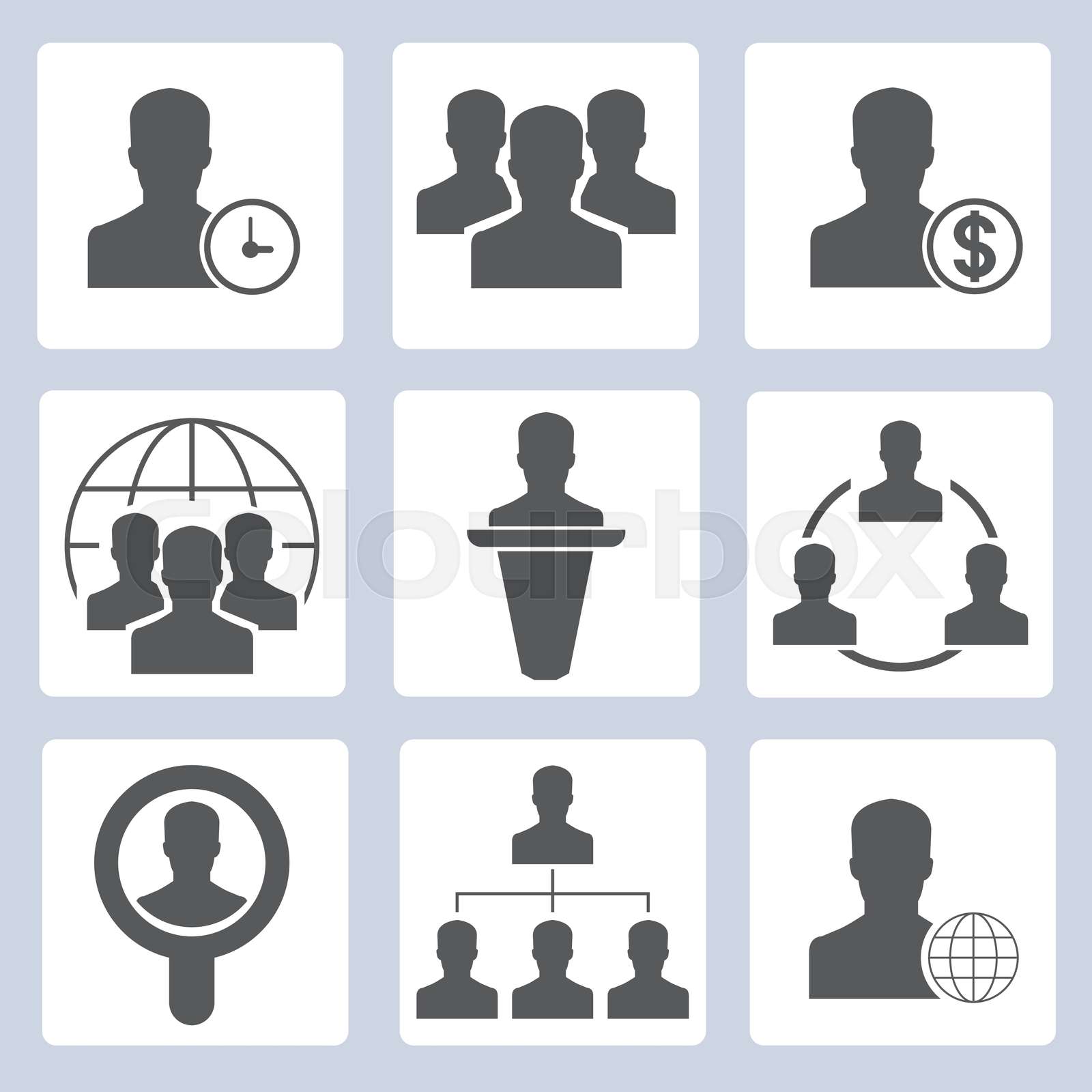 organization management icons | Stock vector | Colourbox