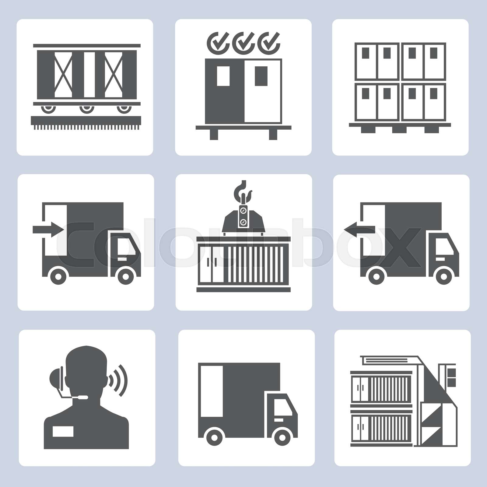 warehouse and logistics icons | Stock vector | Colourbox