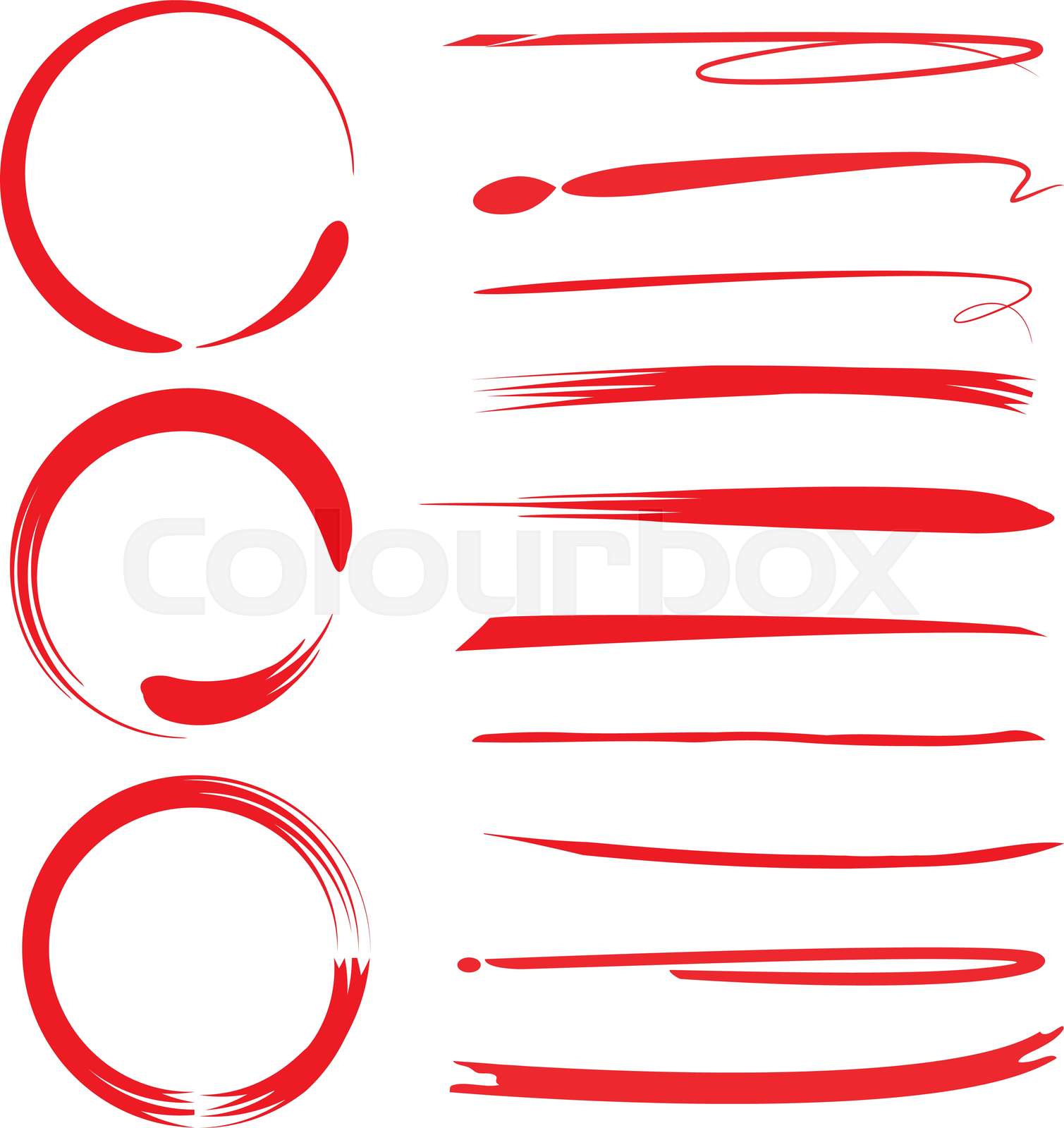 red circle and underline marker elements | Stock vector | Colourbox