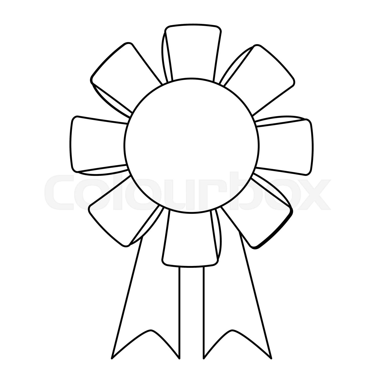 award ribbon medal symbol in black and white | Stock vector | Colourbox