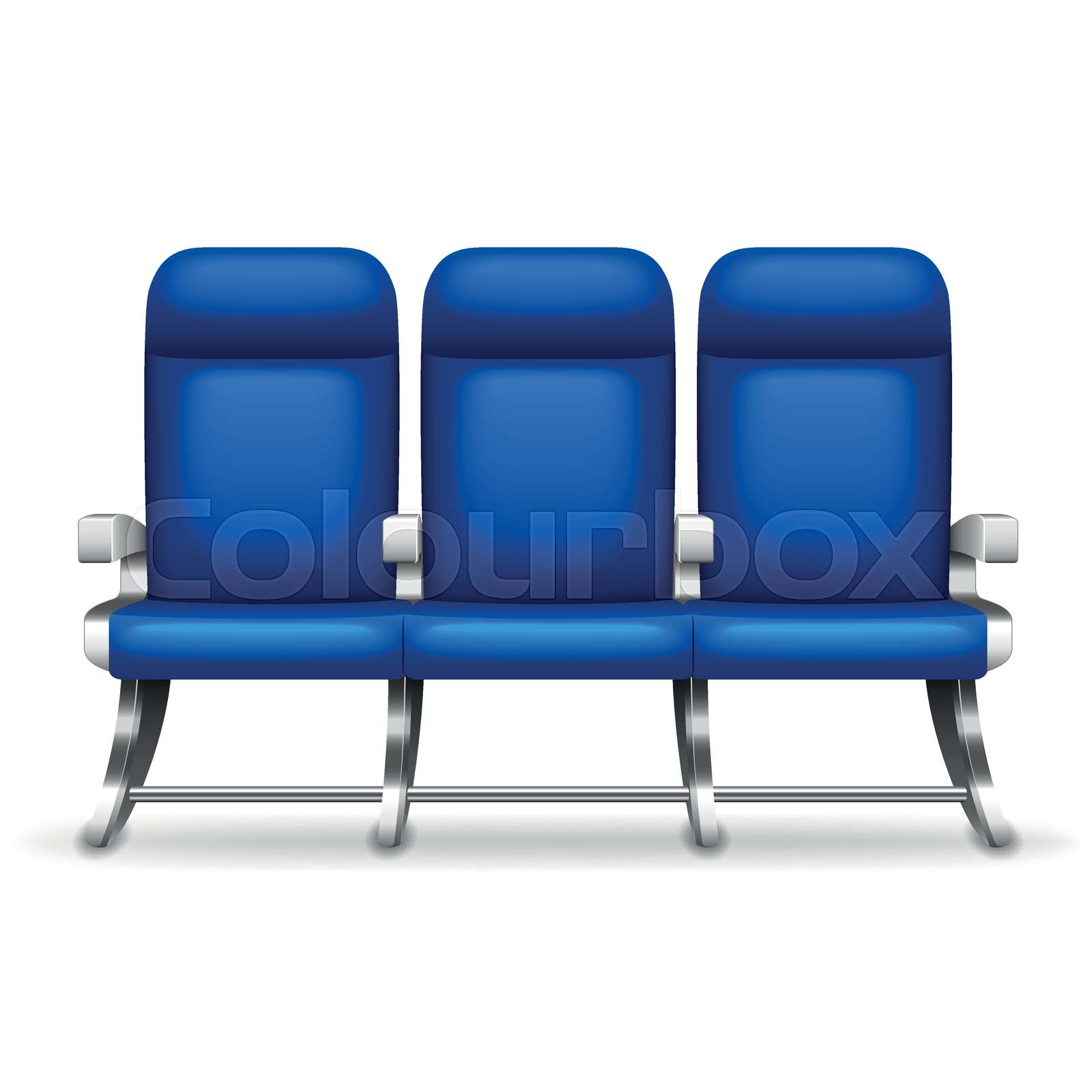 Three airplane seats isolated on white vector illustration | Stock ...