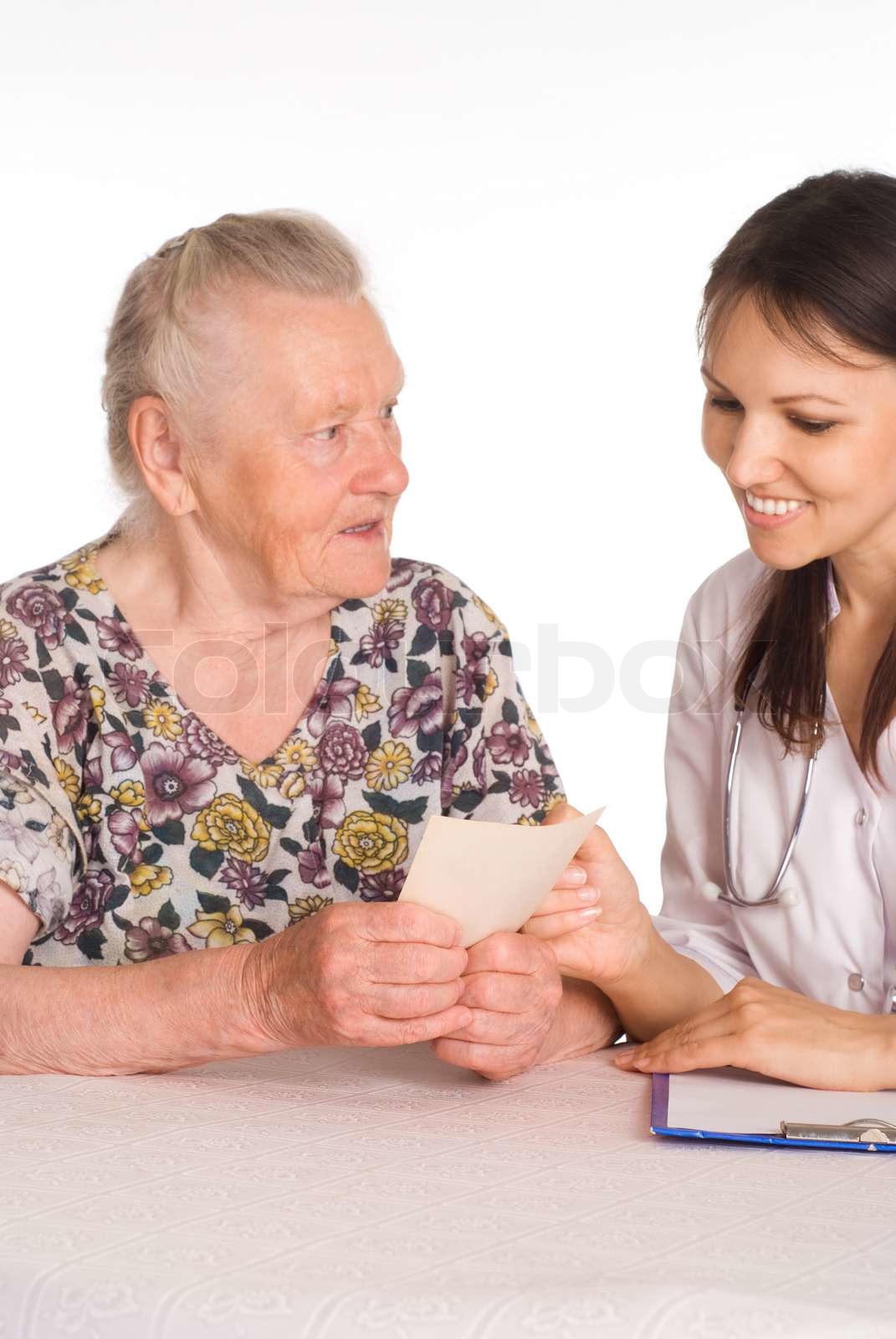 nurse with aged patient | Stock image | Colourbox