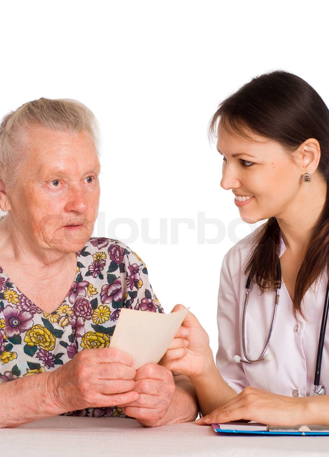 Krankenschwester mit alten Patienten | Stock Bild | Colourbox