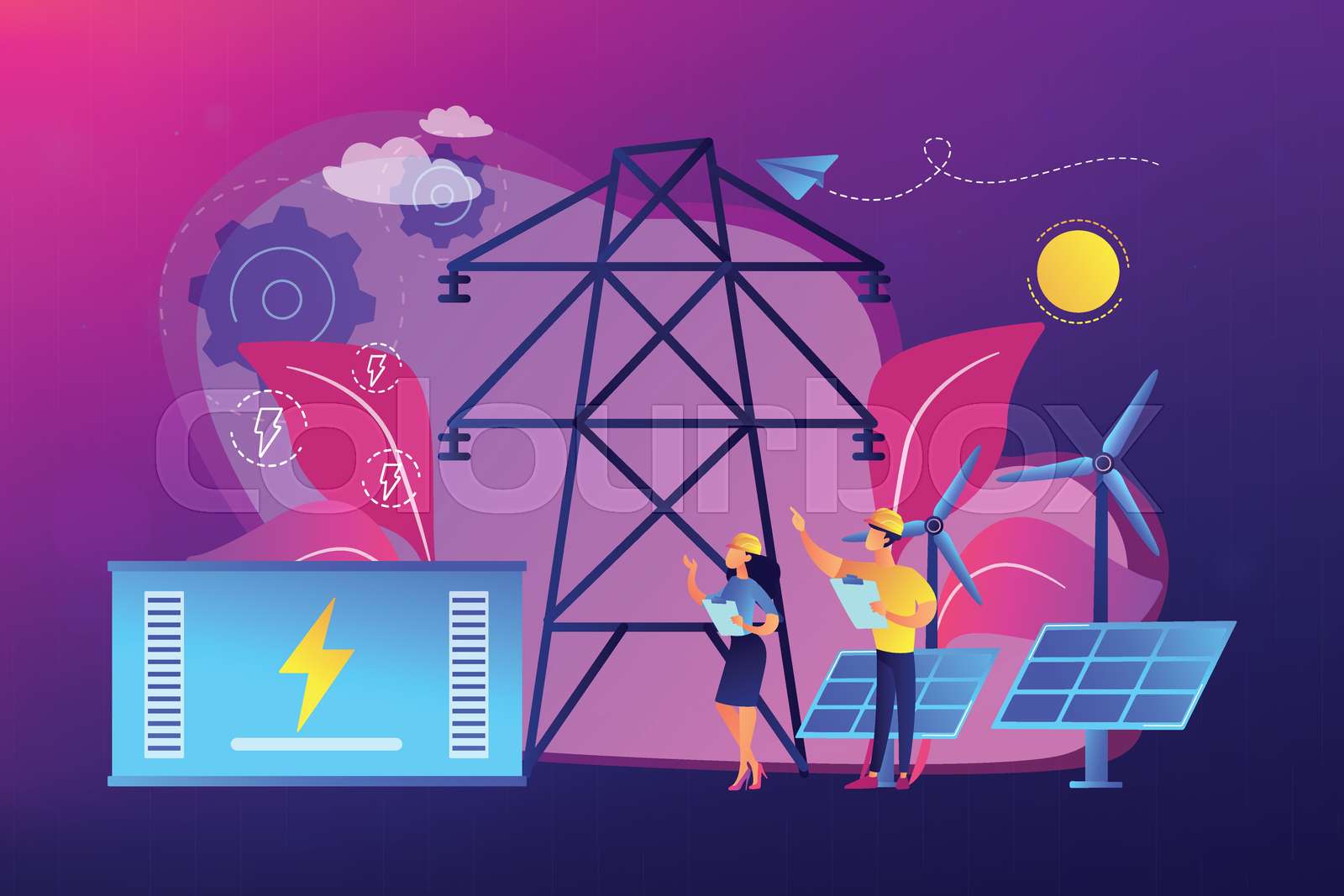 Energy storage concept vector illustration. | Stock vector | Colourbox