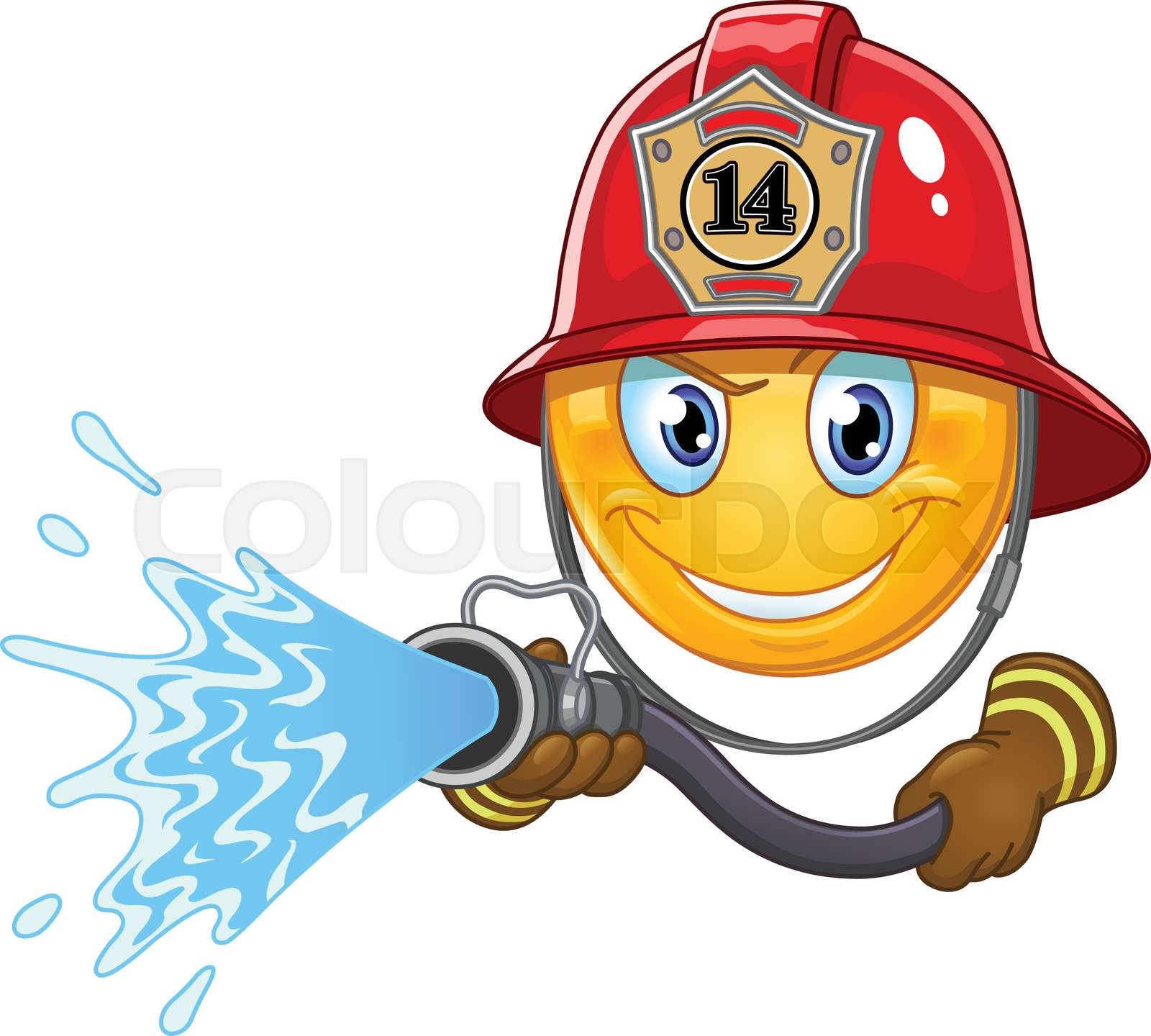 Fireman emoticon | Stock vector | Colourbox