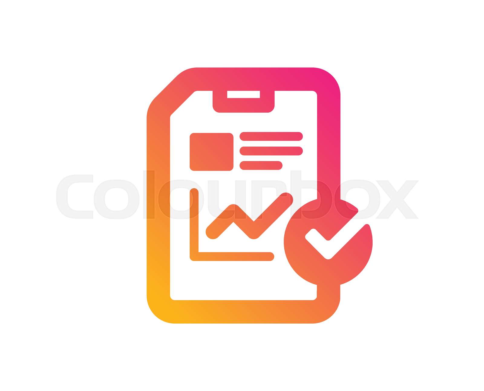 Report document icon. Checklist. Vector | Stock vector | Colourbox