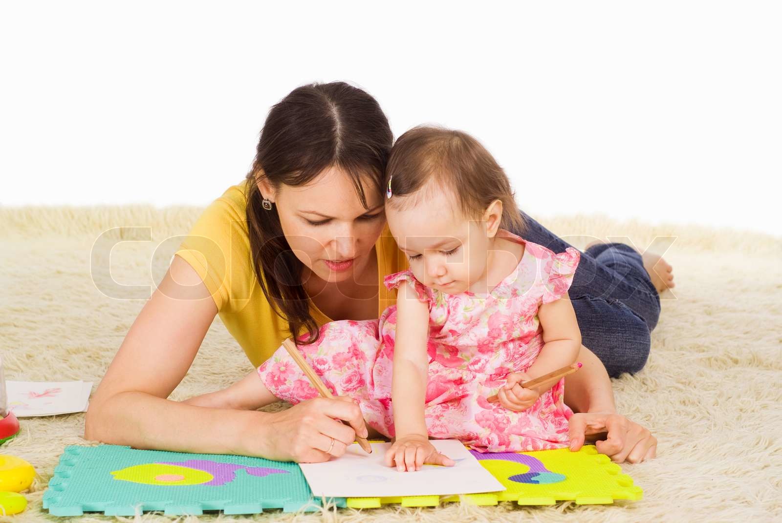Mom Plays With Daughter Stock Image Colourbox
