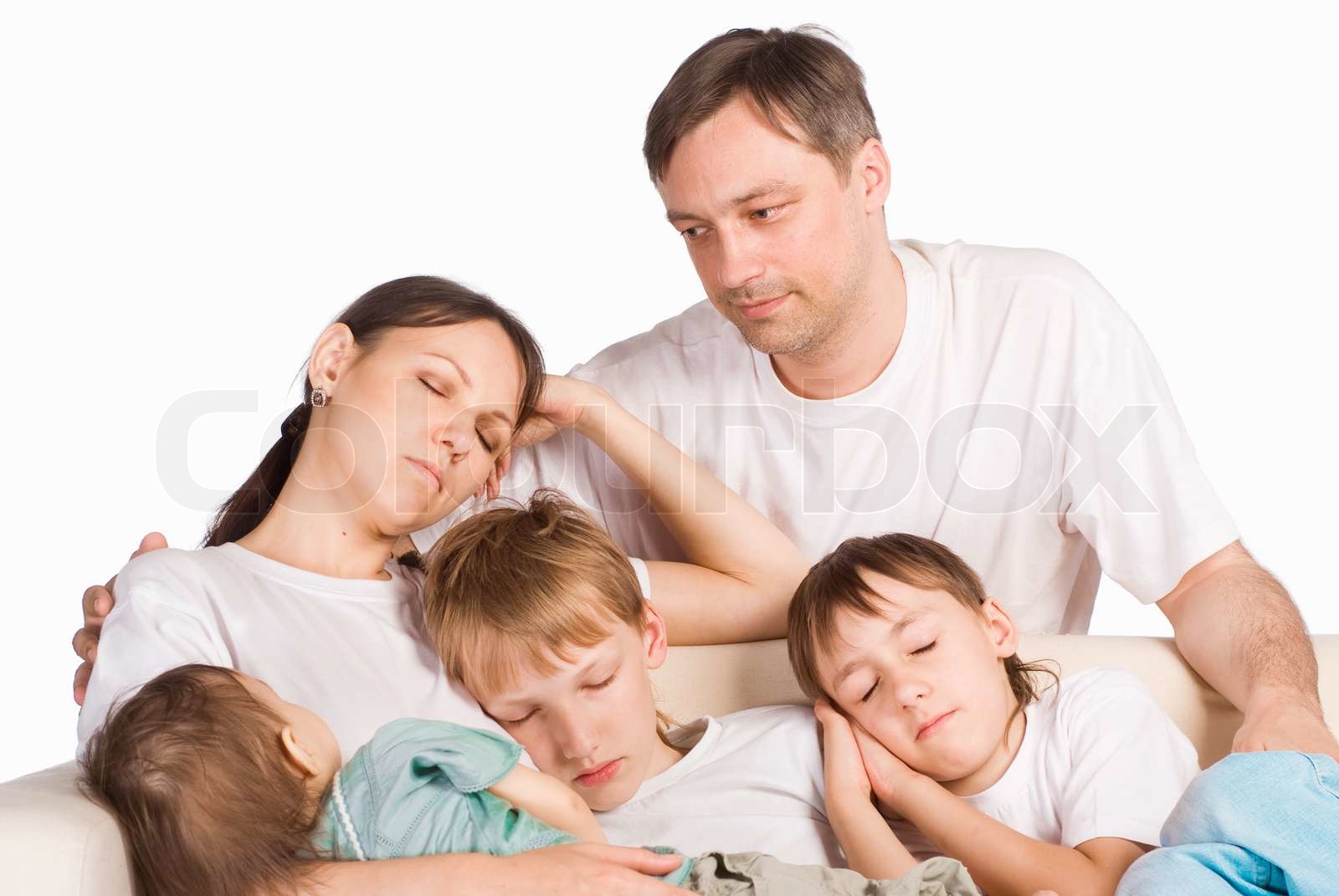 mom schläft mit Kindern | Stock Bild | Colourbox