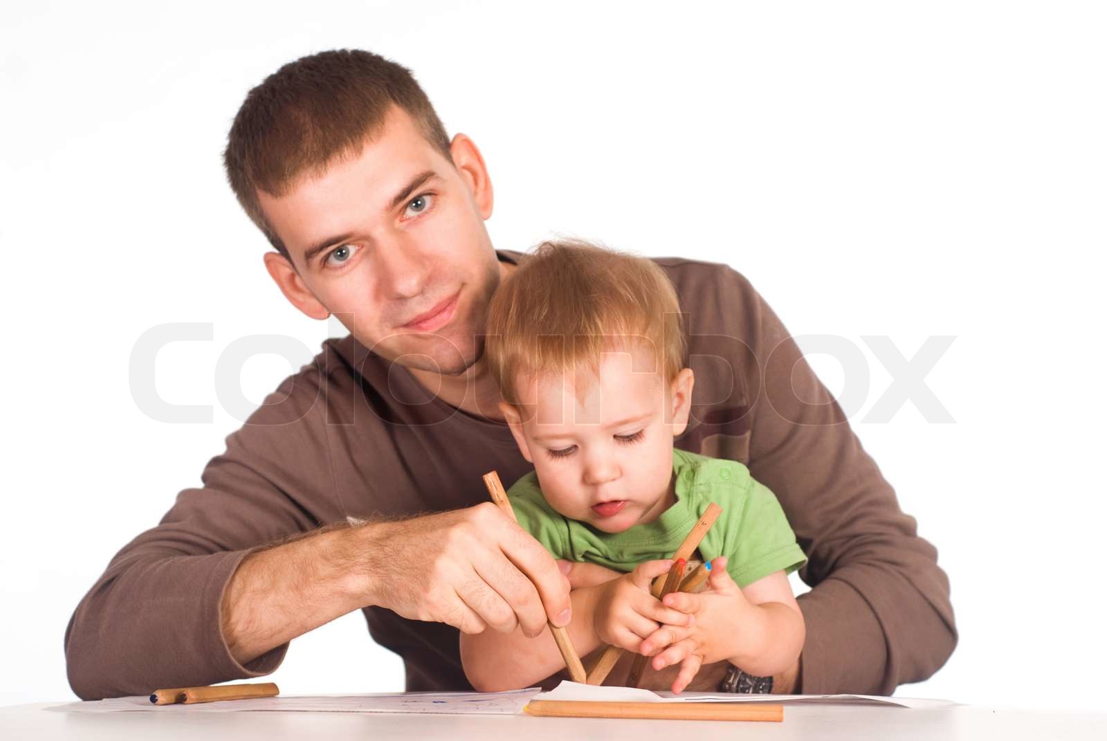 far og baby tegning | Stock foto | Colourbox