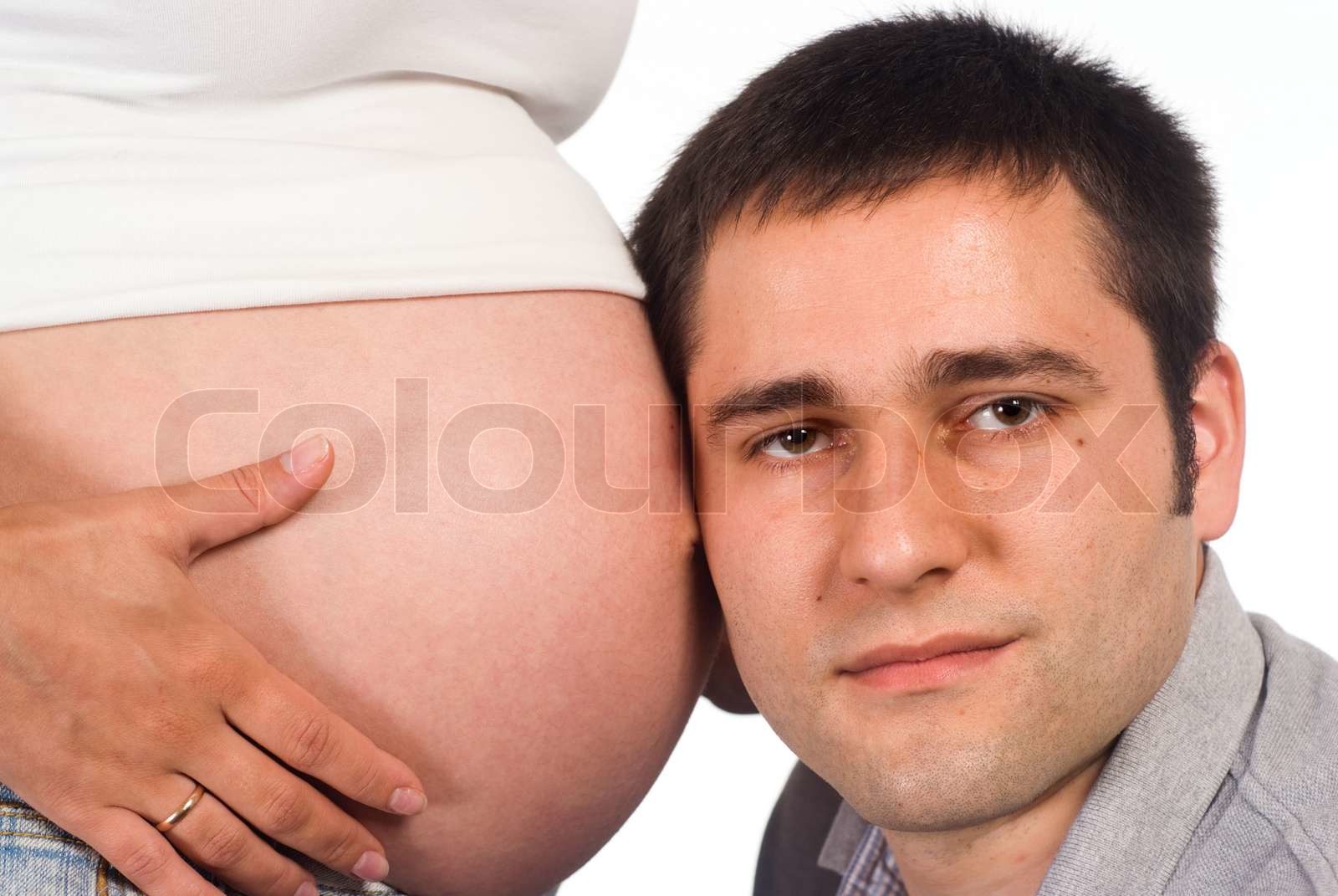 gravid kvinde og mand portræt | Stock foto | Colourbox