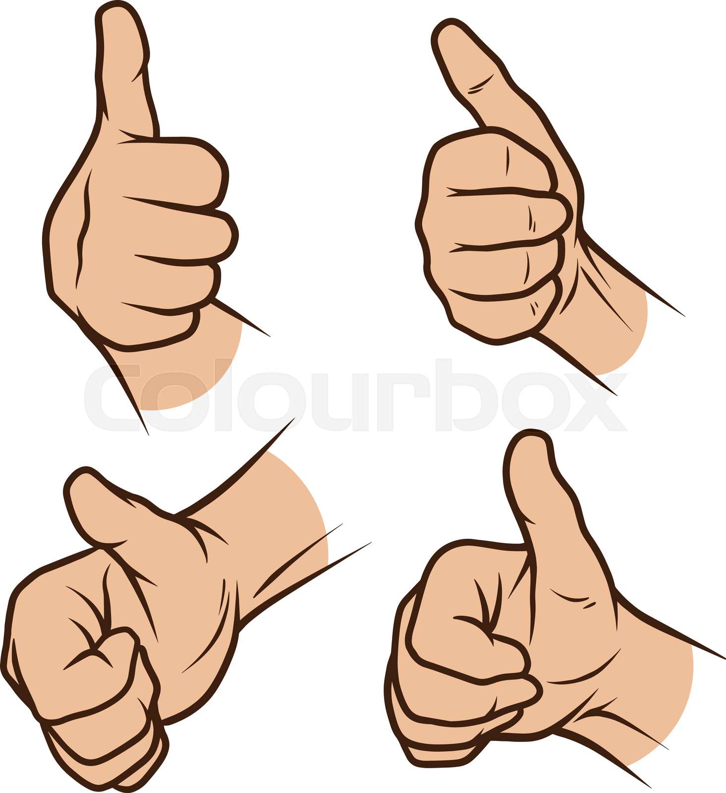 Cartoon white human hands vector icons set | Stock vector | Colourbox