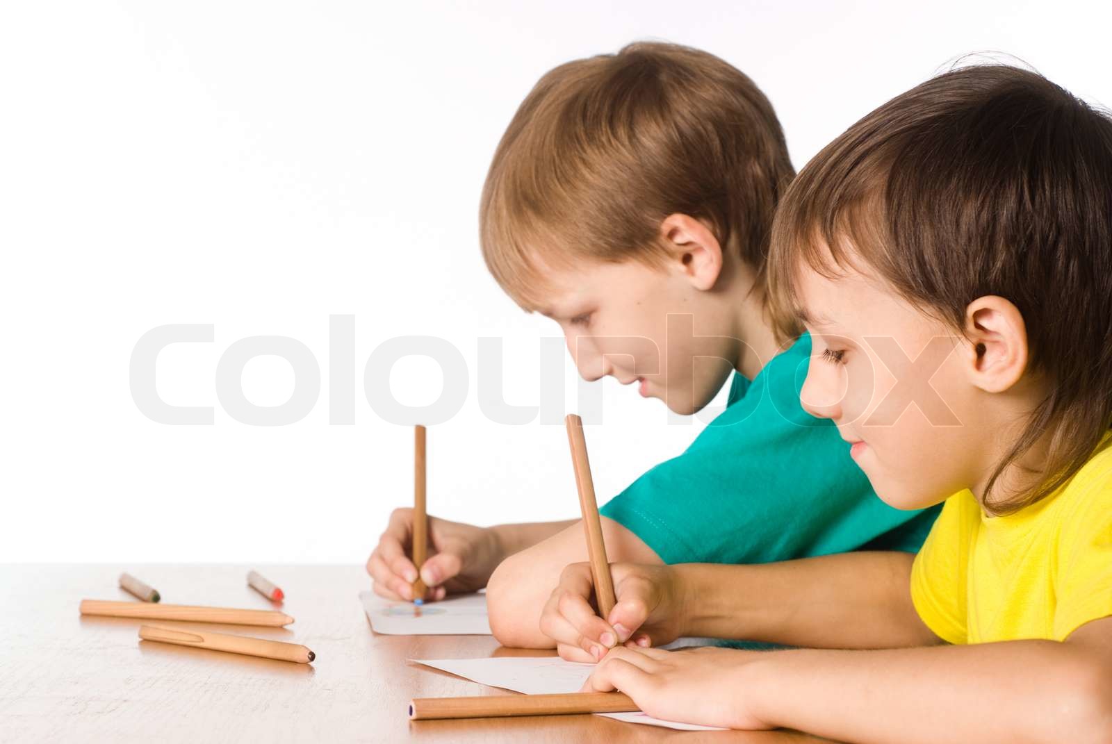 two brothers drawing | Stock image | Colourbox
