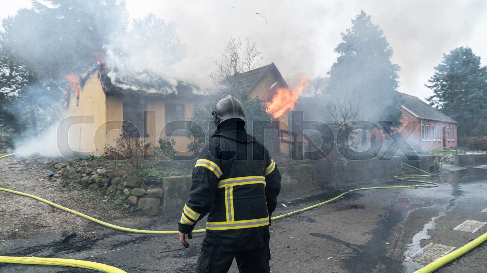 House on fire | Stock image | Colourbox