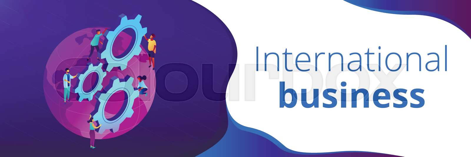 International business isometric 3D banner header. | Stock vector ...