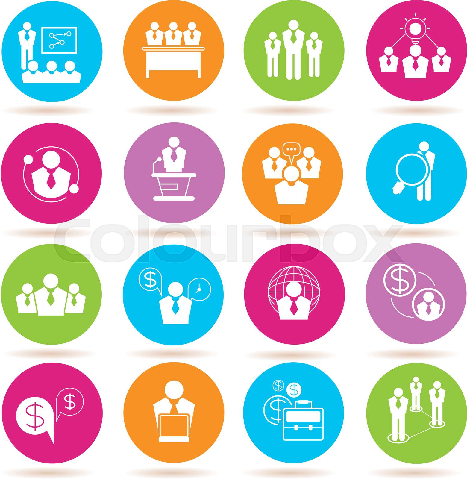 business management icons in circle buttons | Stock vector | Colourbox
