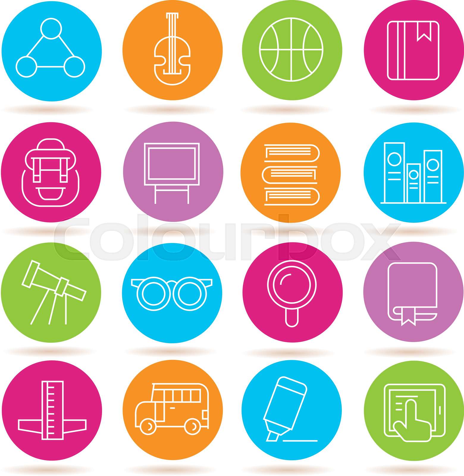 education icons in circle buttons | Stock vector | Colourbox