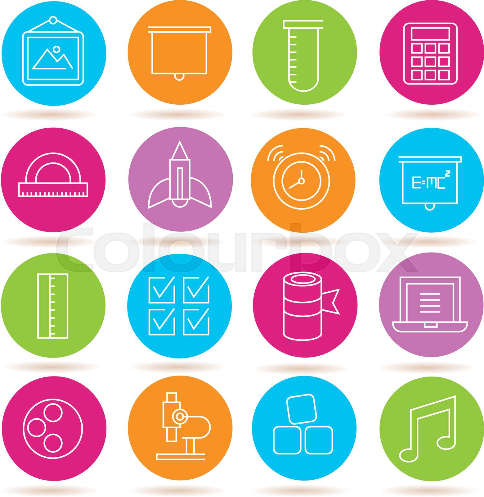 education icons in circle buttons | Stock vector | Colourbox