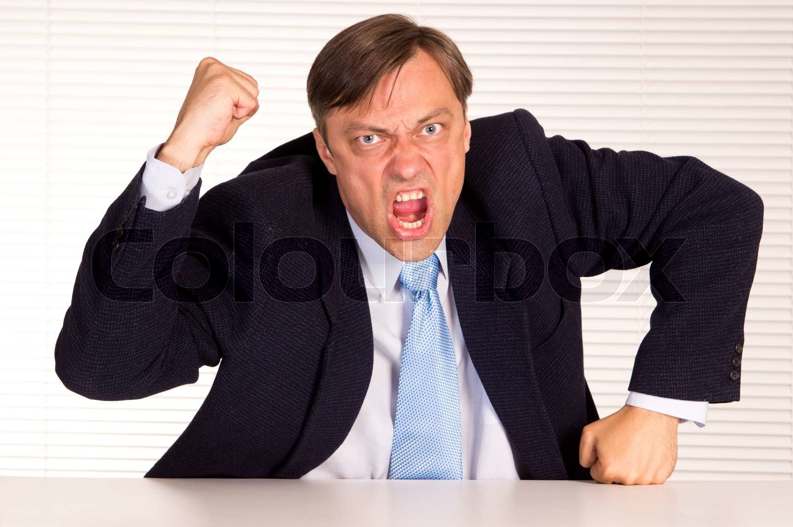angry businessman portrait | Stock image | Colourbox