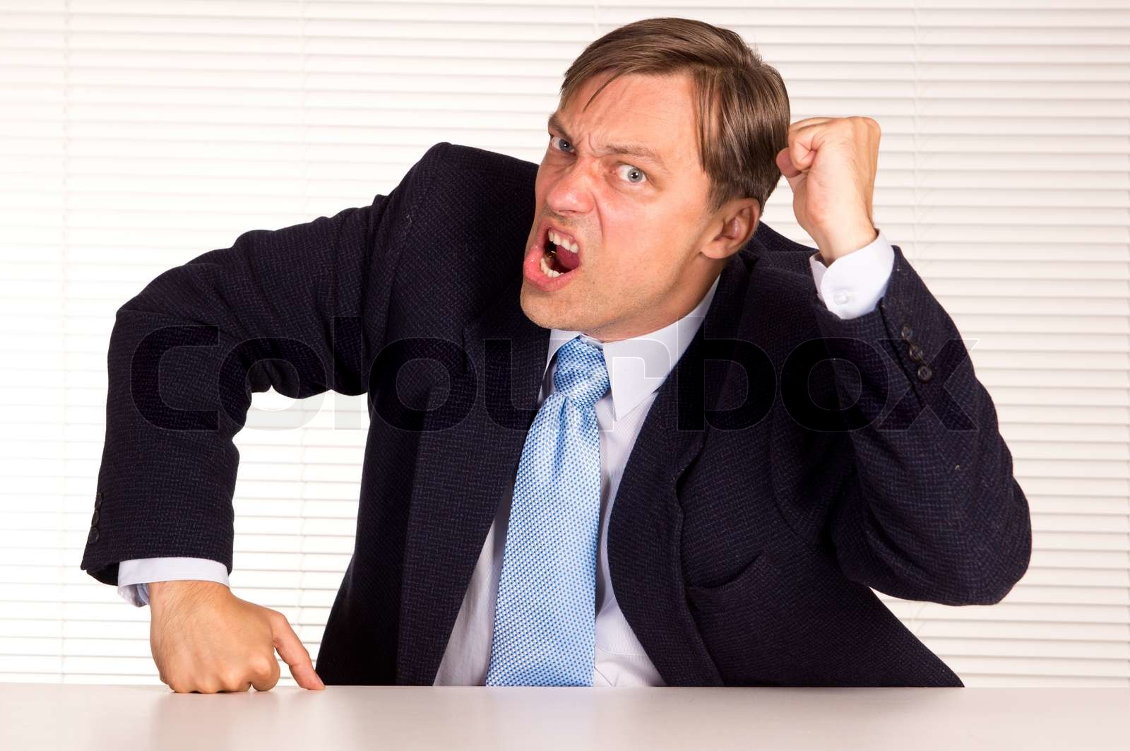 angry businessman portrait | Stock image | Colourbox