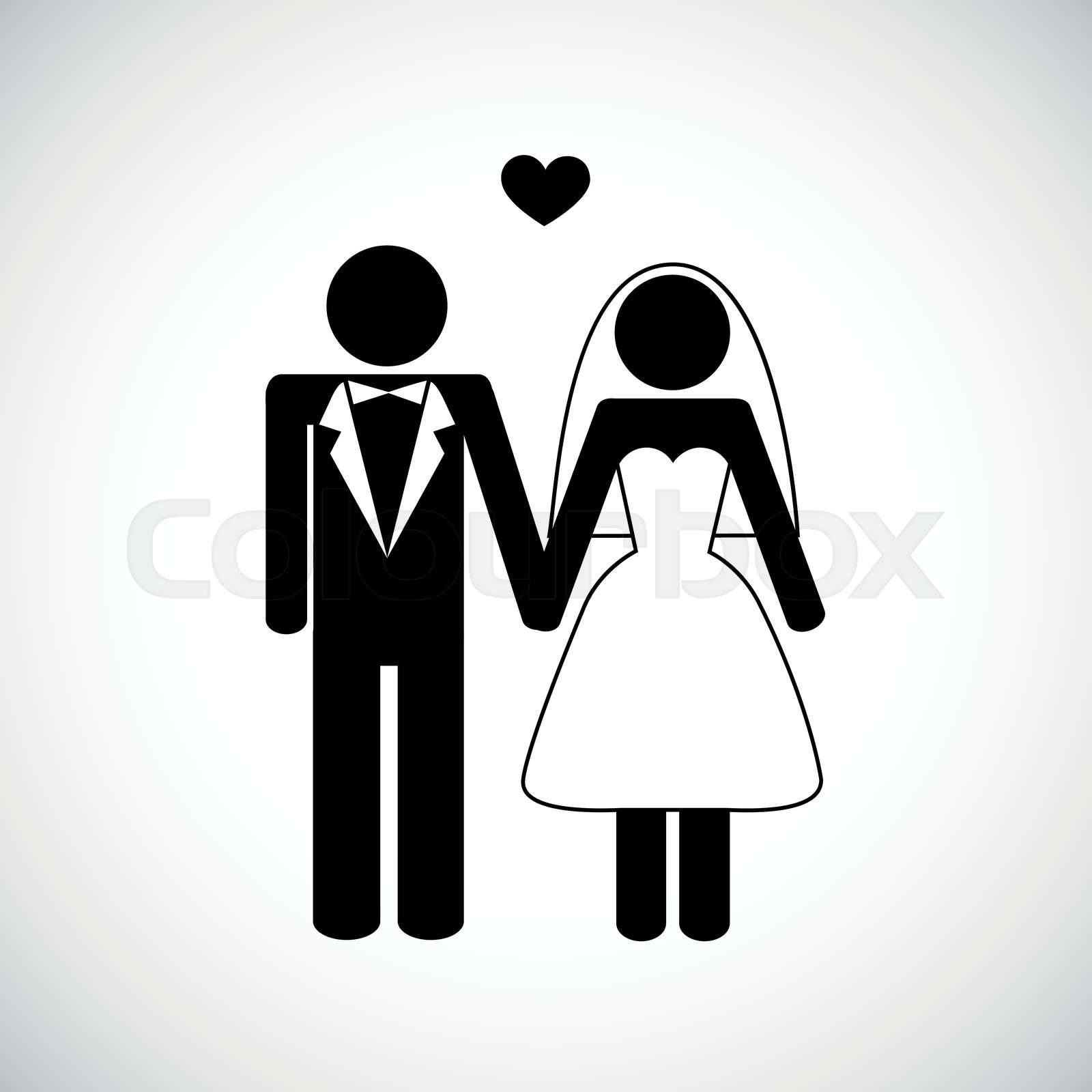young wedding couple pictogram man and woman | Stock-Vektor | Colourbox