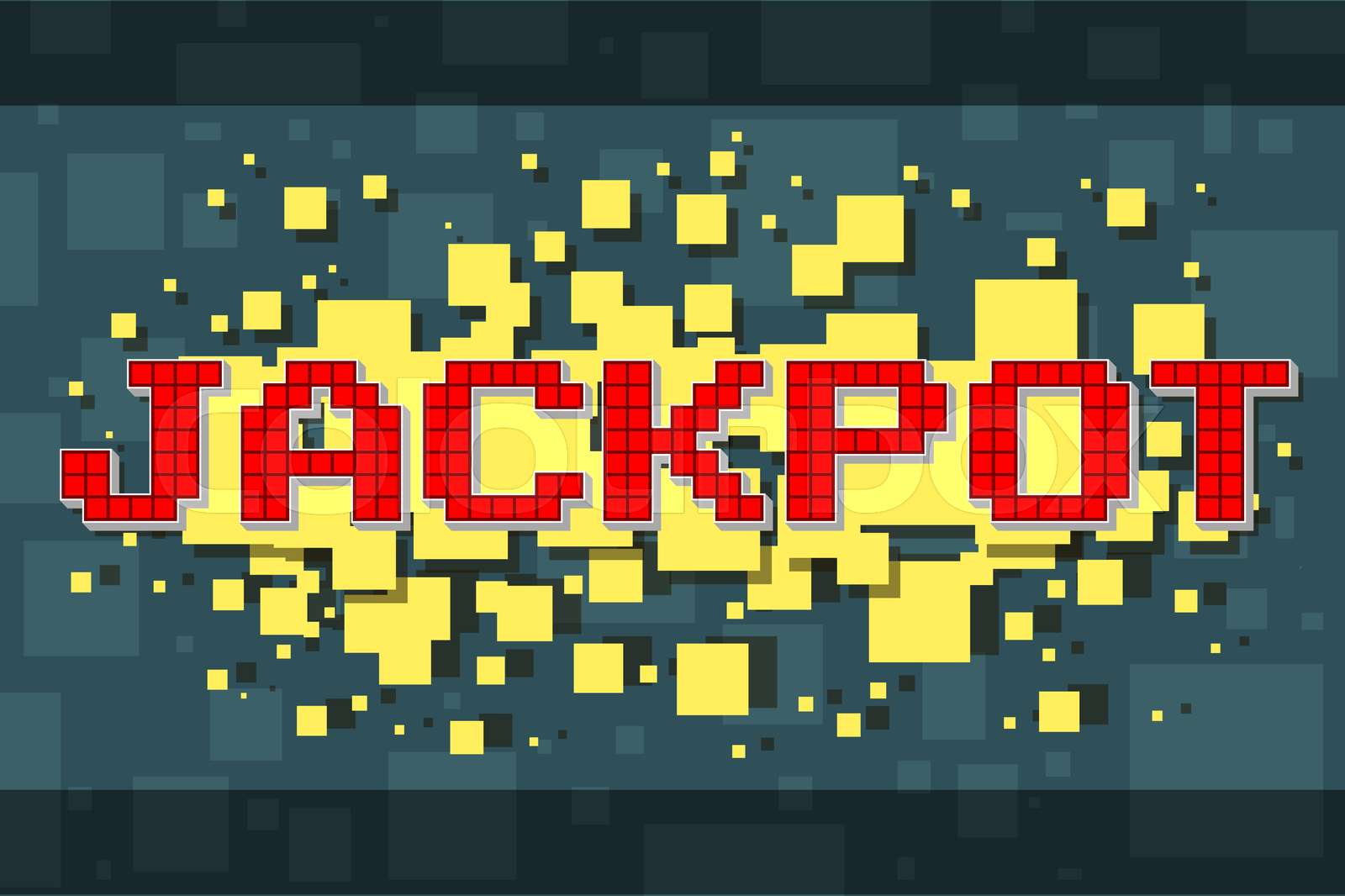 Red pixel jackpot button for video games | Stock vector | Colourbox