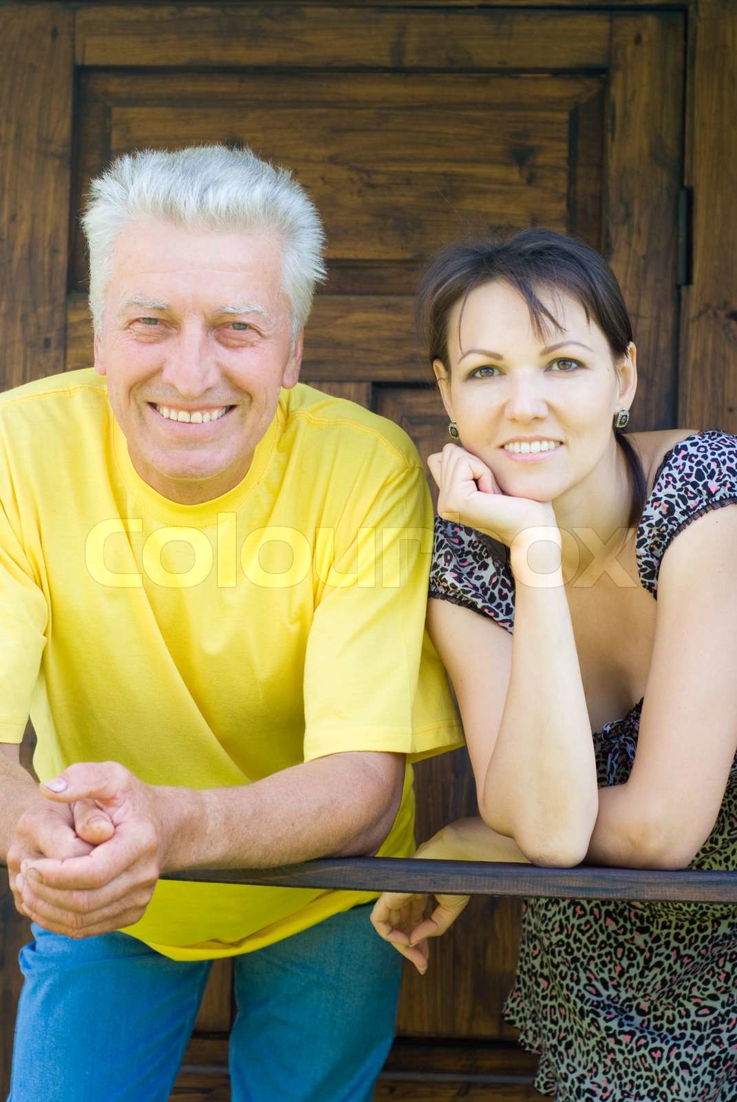 portræt af en voksen datter og far | Stock foto | Colourbox