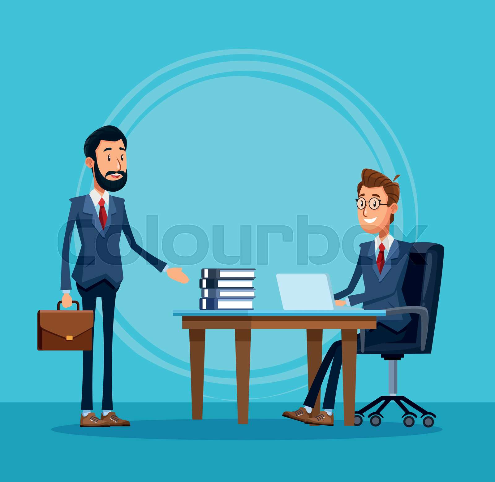 Businessman bankers cartoon | Stock vector | Colourbox