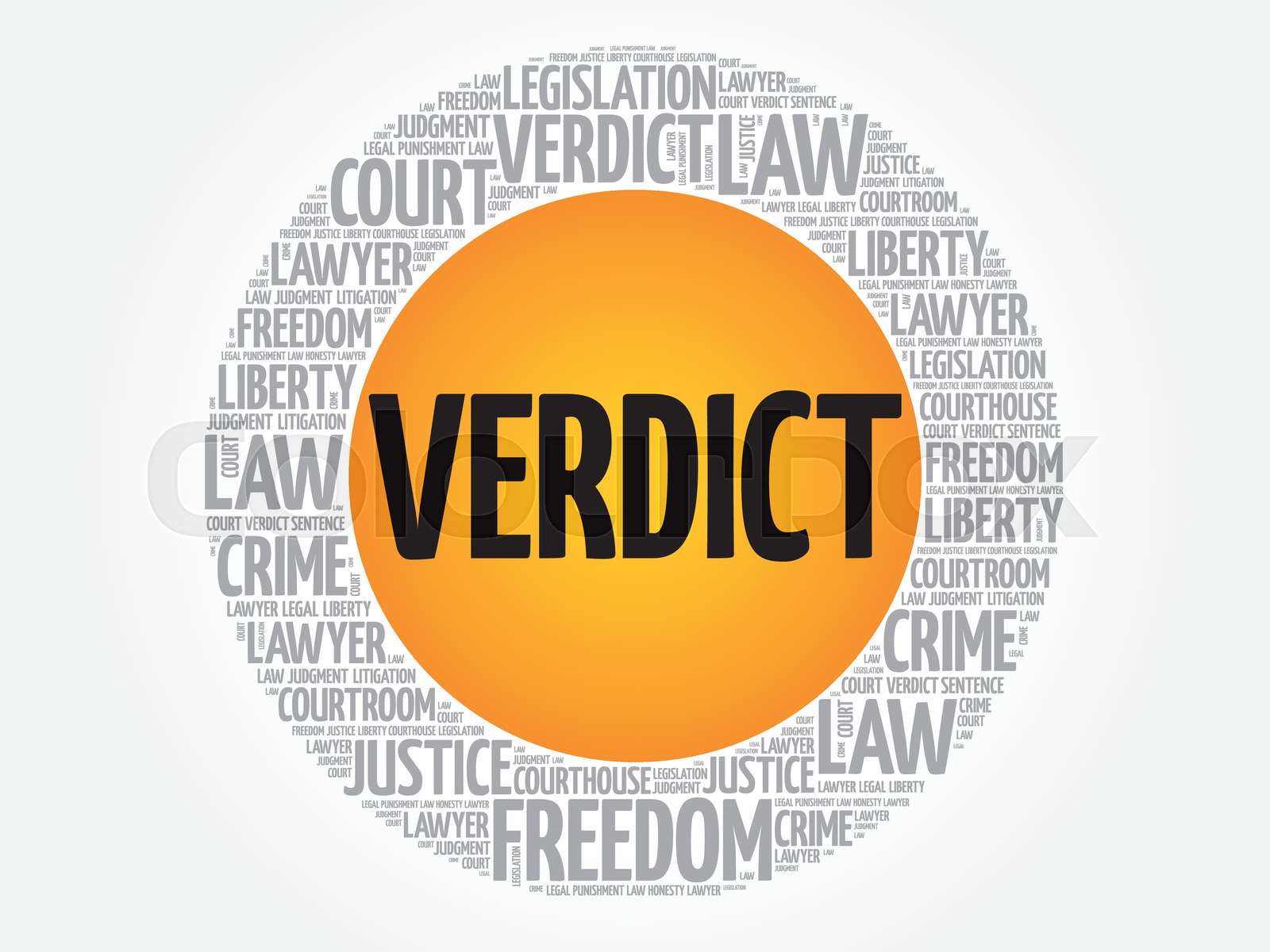 Verdict word cloud collage | Stock vector | Colourbox