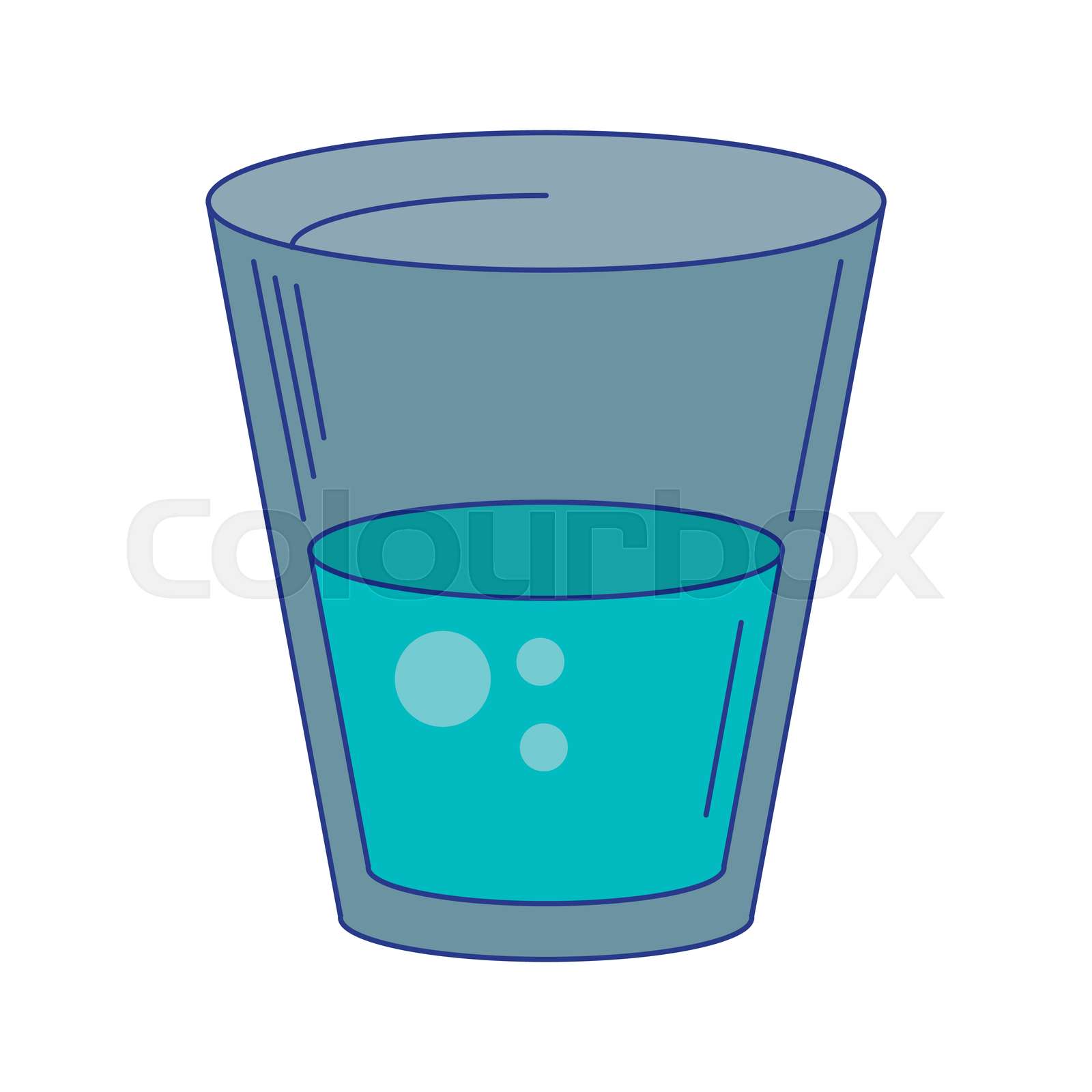 Water glass cup symbol blue lines | Stock vector | Colourbox