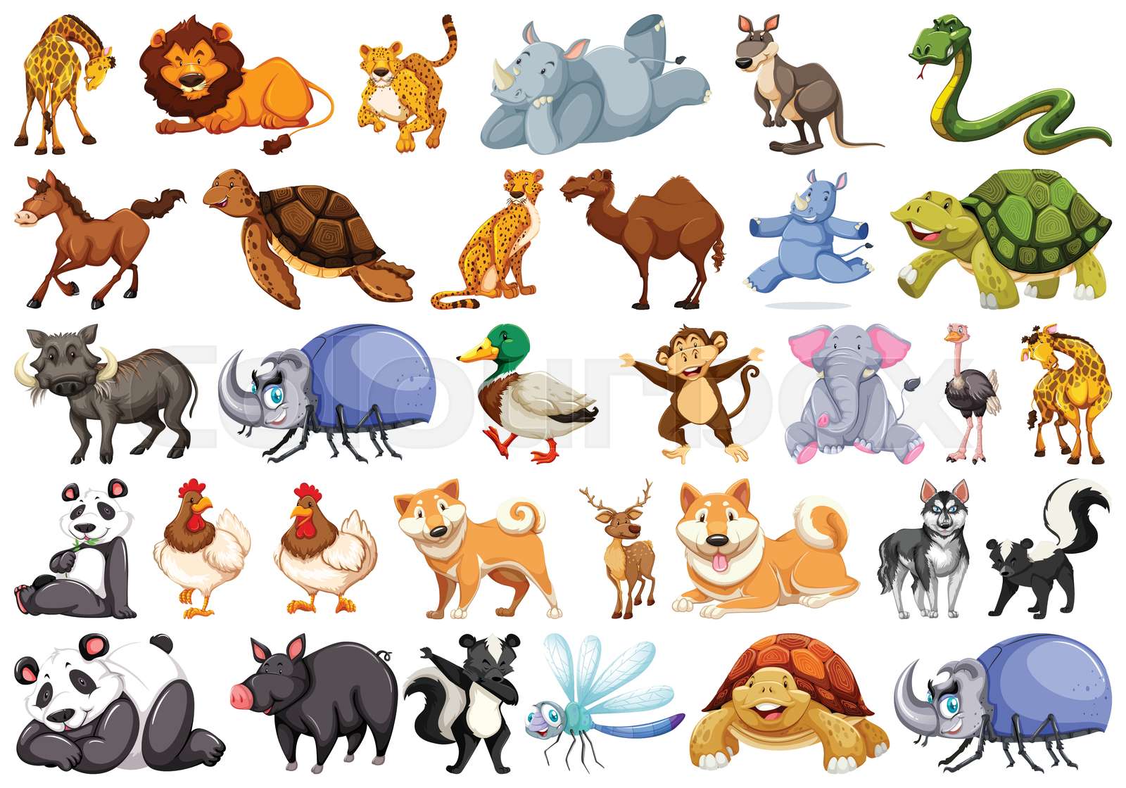Set of animal character | Stock vector | Colourbox