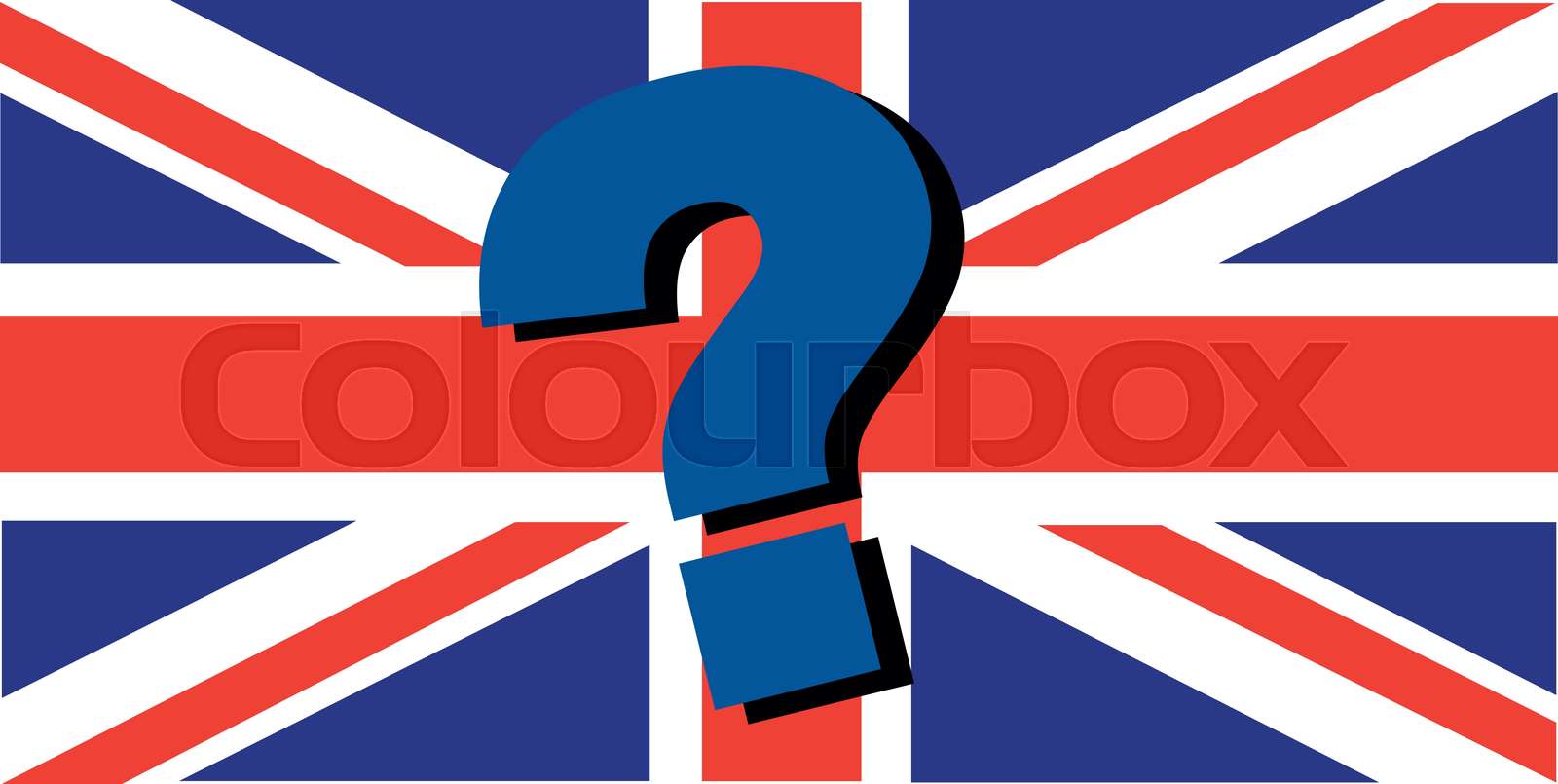 British flag with big question mark on top - Brexit concept - UK and ...