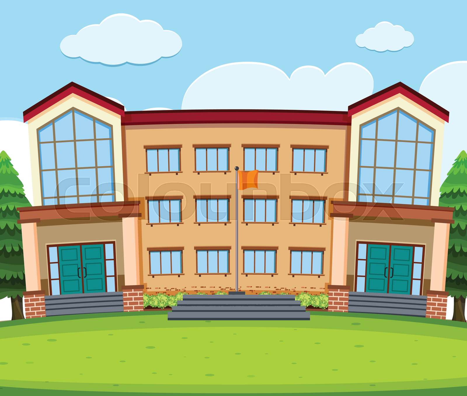 A school building background | Stock vector | Colourbox