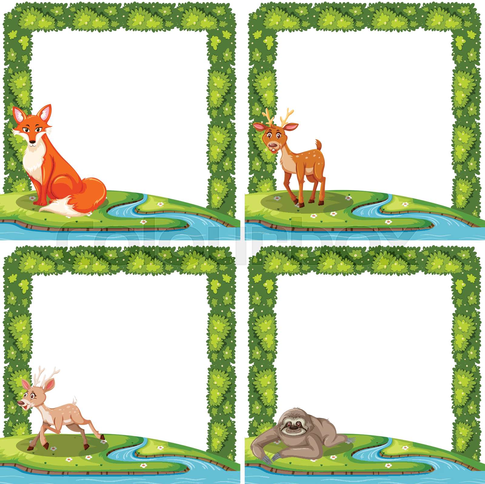 Set of wild animal frame | Stock vector | Colourbox
