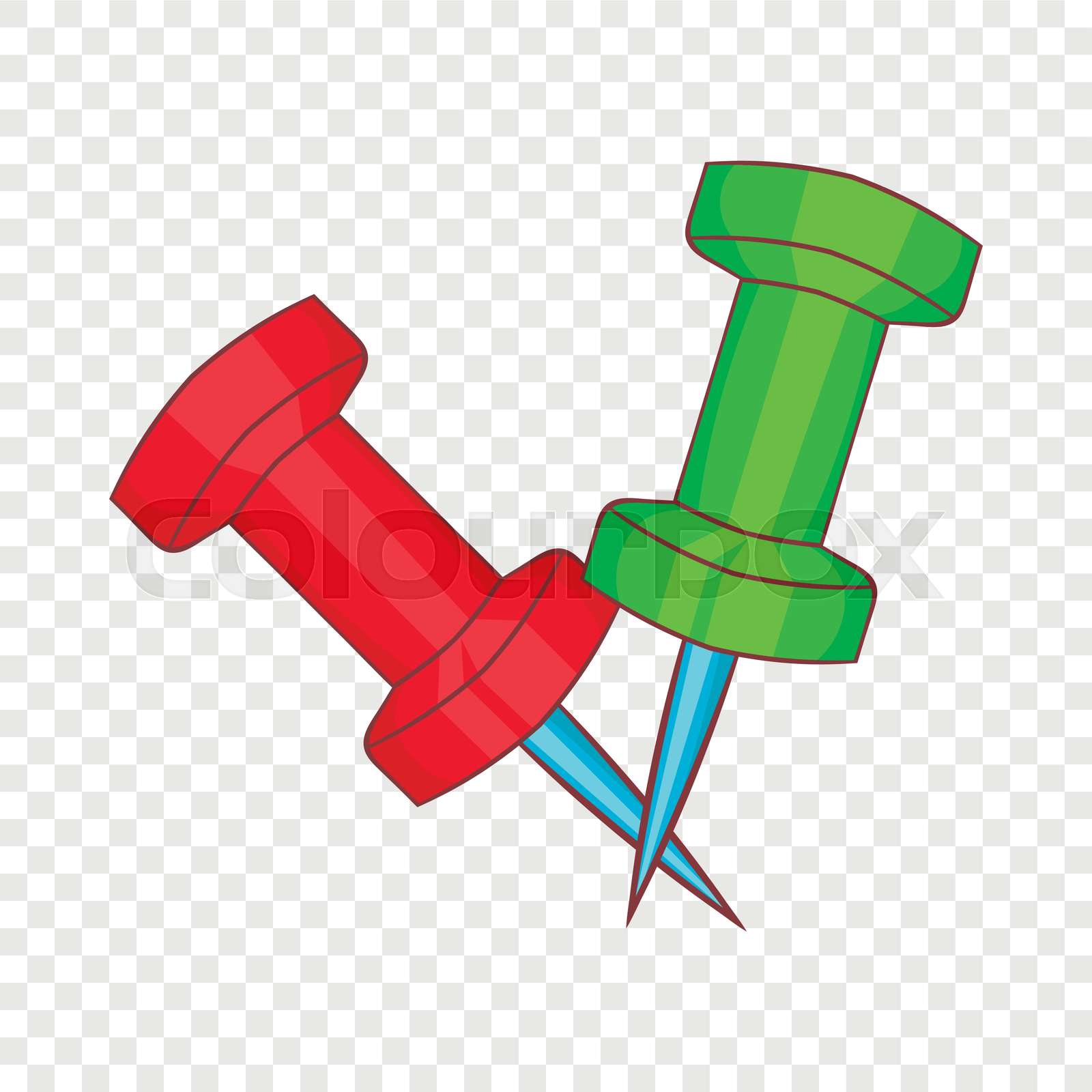 Two pins icon in cartoon style | Stock vector | Colourbox