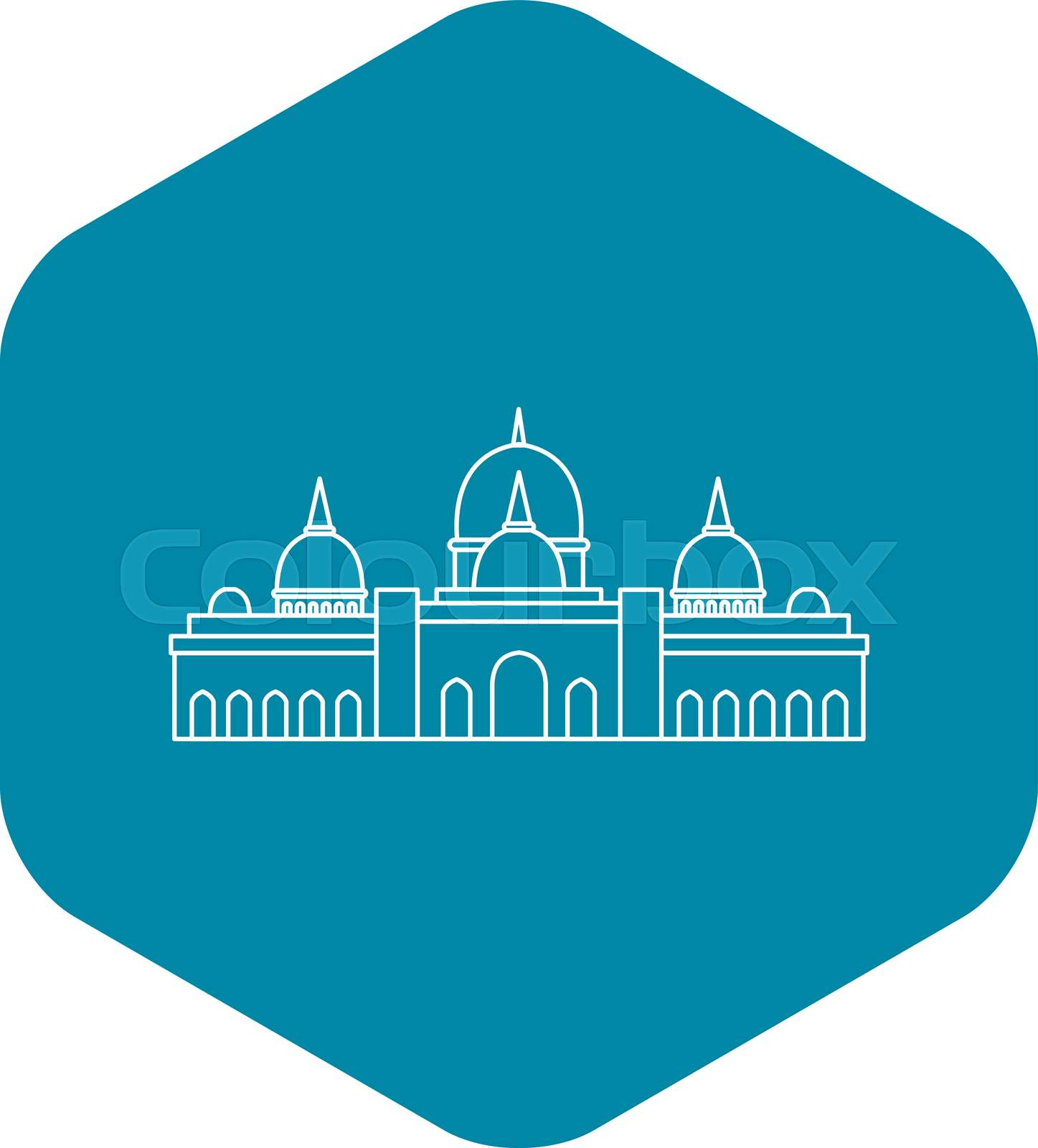 Sheikh Zayed mosque, Abu Dhabi icon, outline style | Stock vector ...
